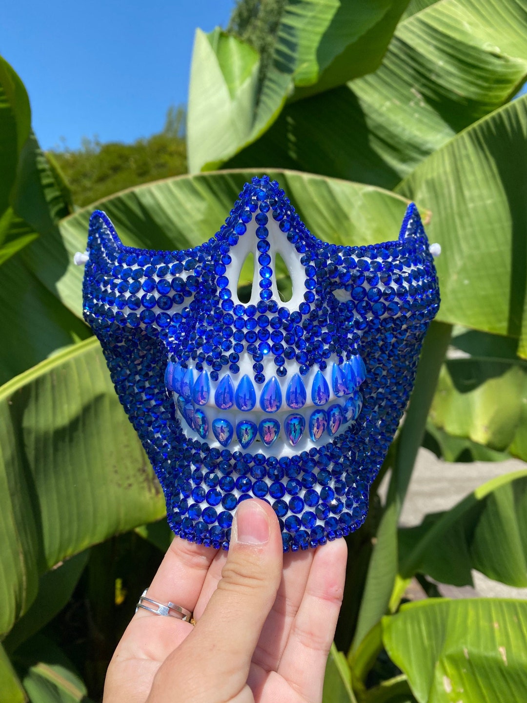 Morocco Skull Mask: Face Mask, Skull Mask, Tear Drops, Crystals ...