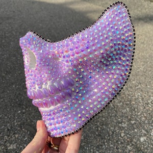 Purple Skull Mask: Face Mask, Skull Mask, Tear Drops, Crystals ...