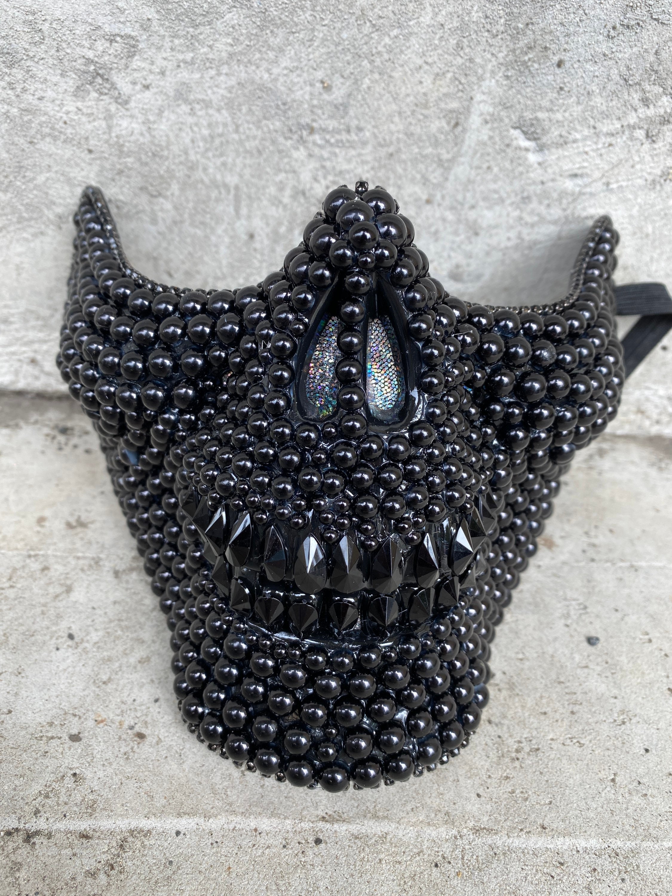 Black Pearl Skull Mask: Face Mask, Skull Mask, Tear Drops, Crystals ...