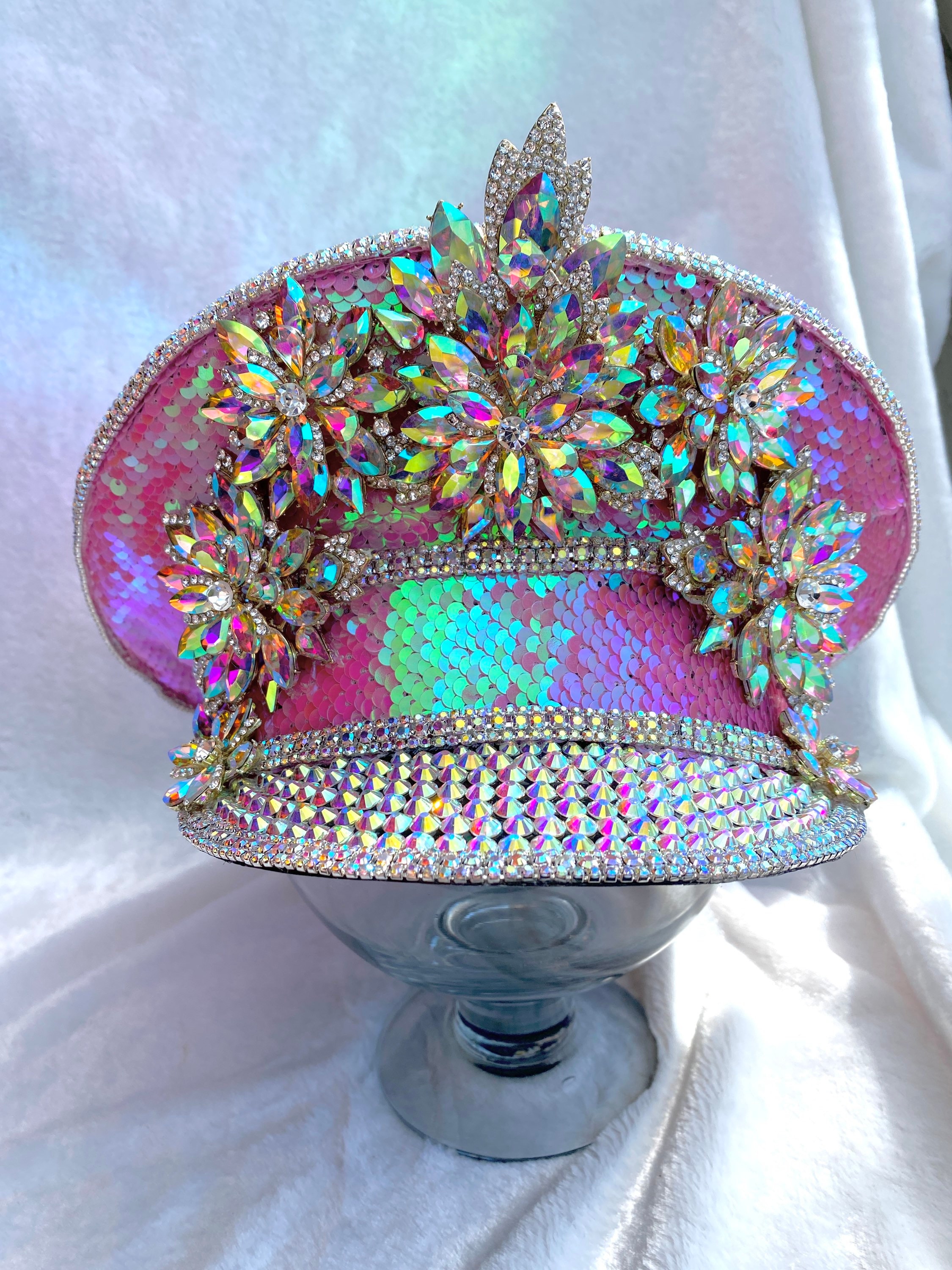 Pink Sequin Captain Hat: Festival Hat Military Hat Rave - Etsy Canada