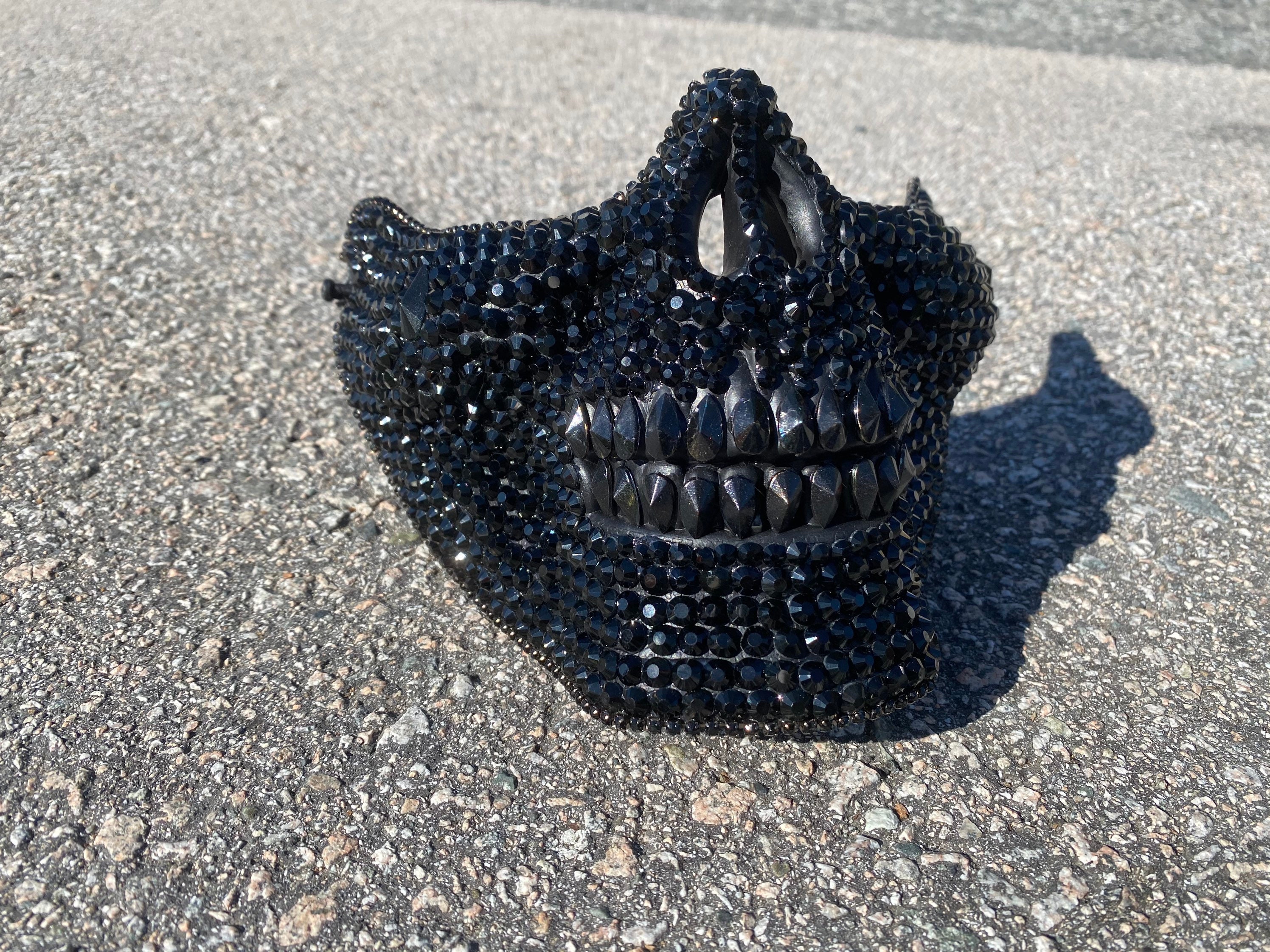 Black Skull mask with tears : face mask skull mask tear | Etsy