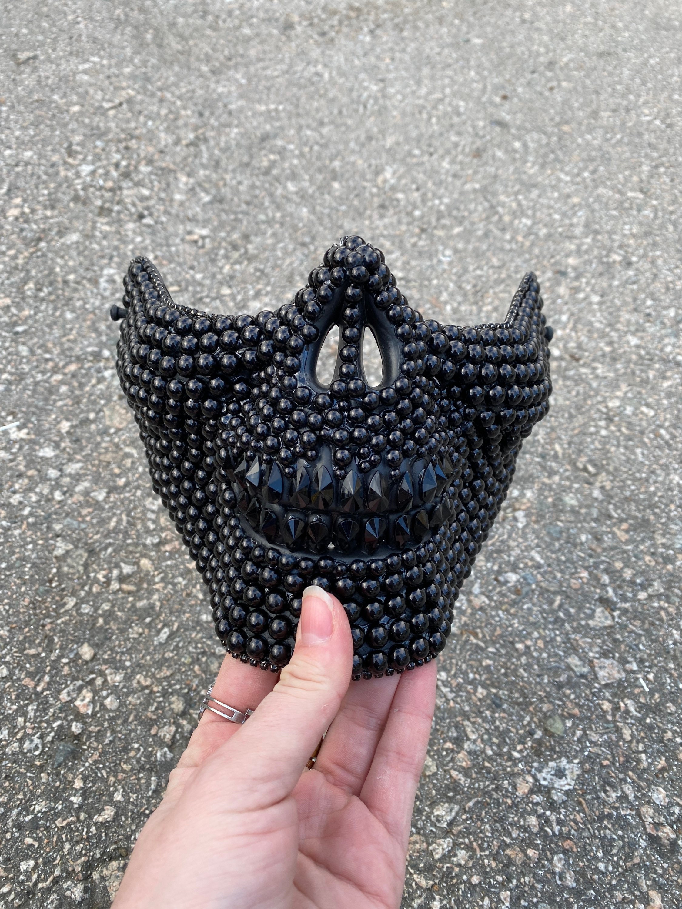 Black Pearl Skull Mask: Face Mask, Skull Mask, Tear Drops, Crystals ...