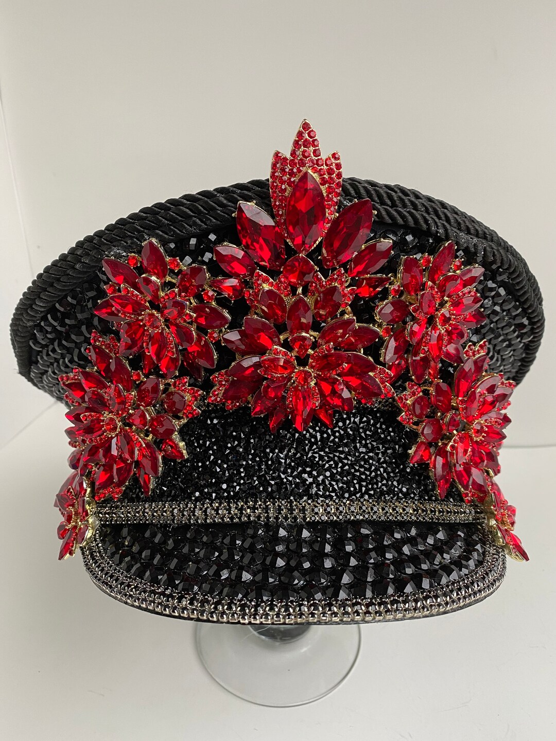 Black& Red Captain Hat: Burning Man Hat - Etsy