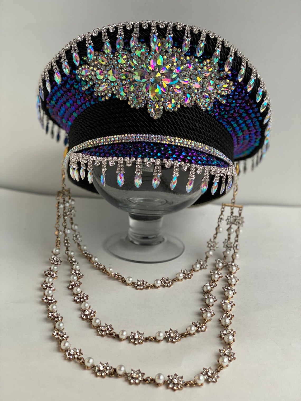 Purple Rave Captain Hat: Bohemian Rave Edc Cap Costume - Etsy