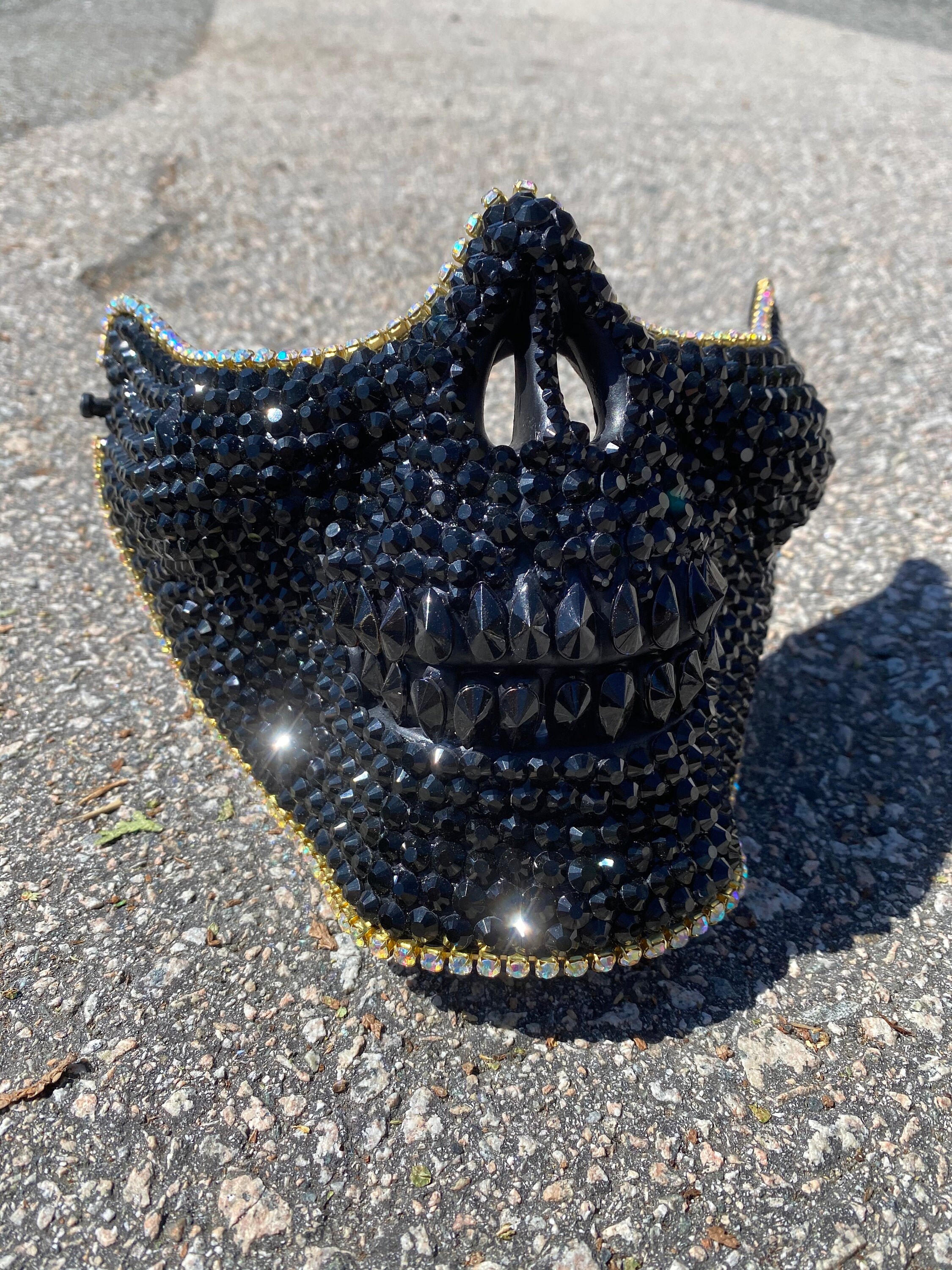 Black Skull Mask With Tears : Face Mask, Skull Mask, Tear Drops ...