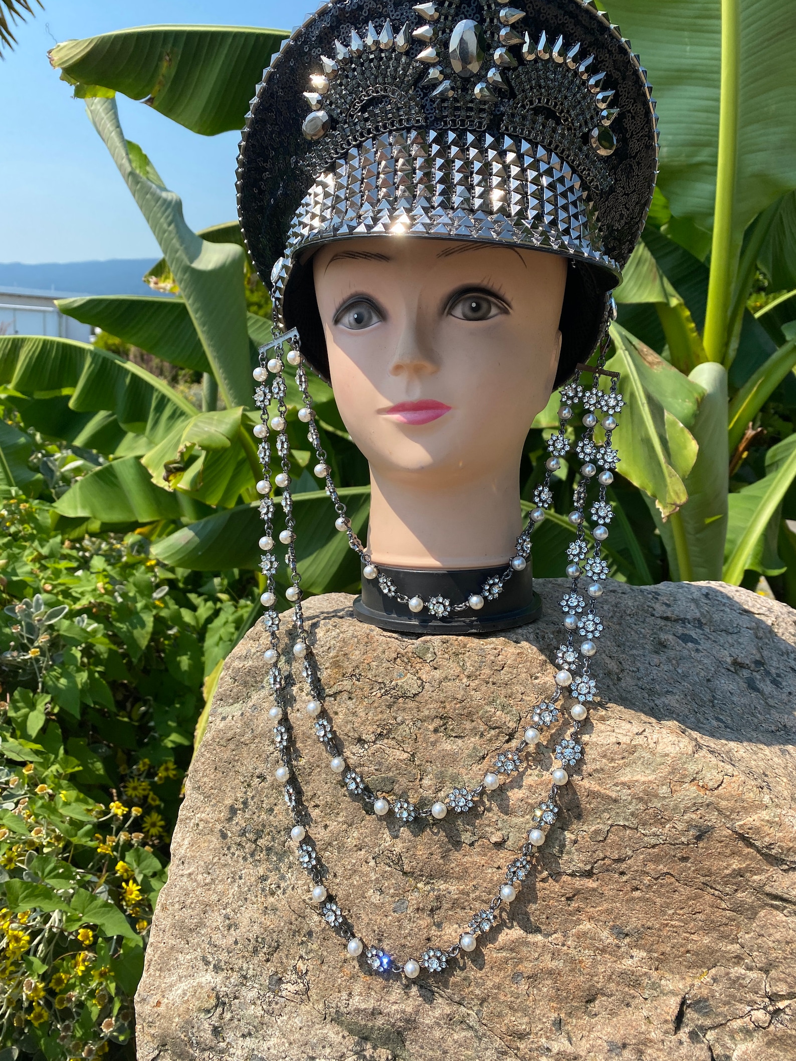 Gothic Sequin Captain Hat: Festival Hat Military Hat Rave | Etsy