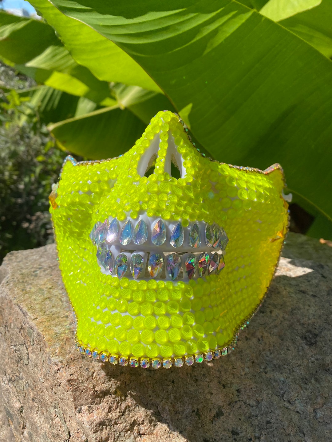 Neon Yellow Skull Mask - Etsy