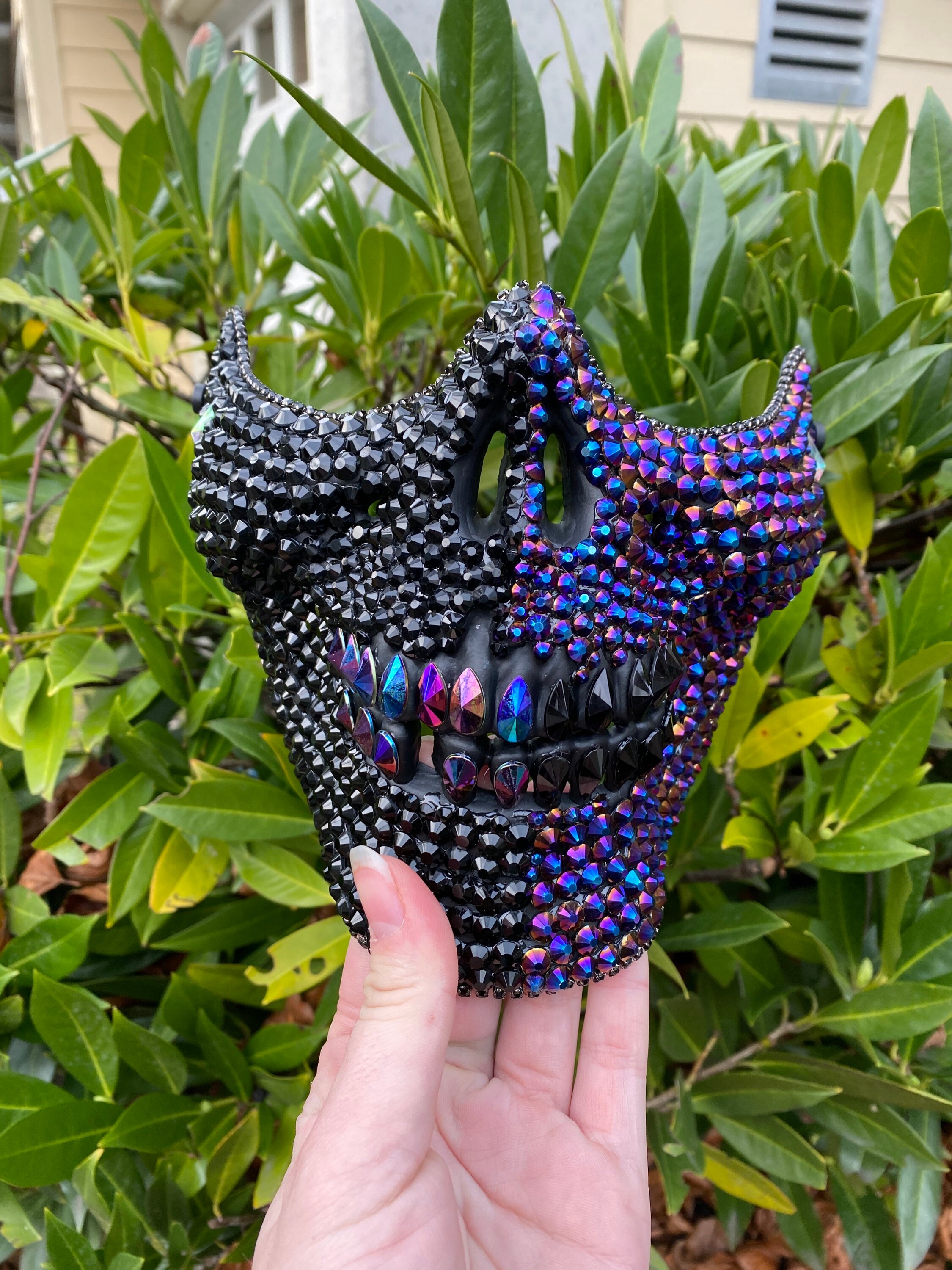 Half Black&purple Skull Mask : Face Mask, Skull Mask, Tear Drops ...