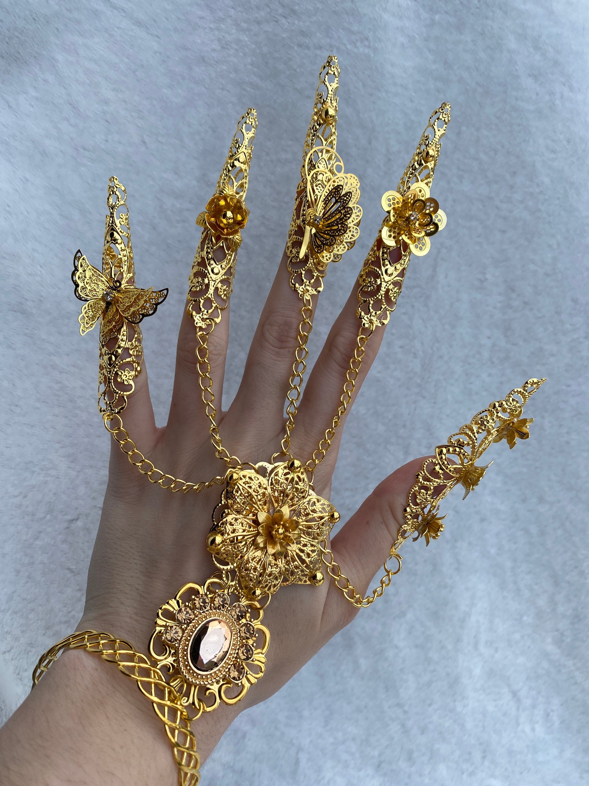 Zyra Gold Finger Jewelry:finger Claw Finger Armour Claw | Etsy