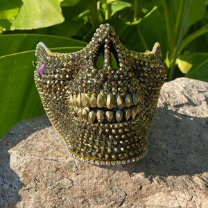 Gold Metal Skull Mask With Tears : Face Mask, Skull Mask, Tear Drops ...