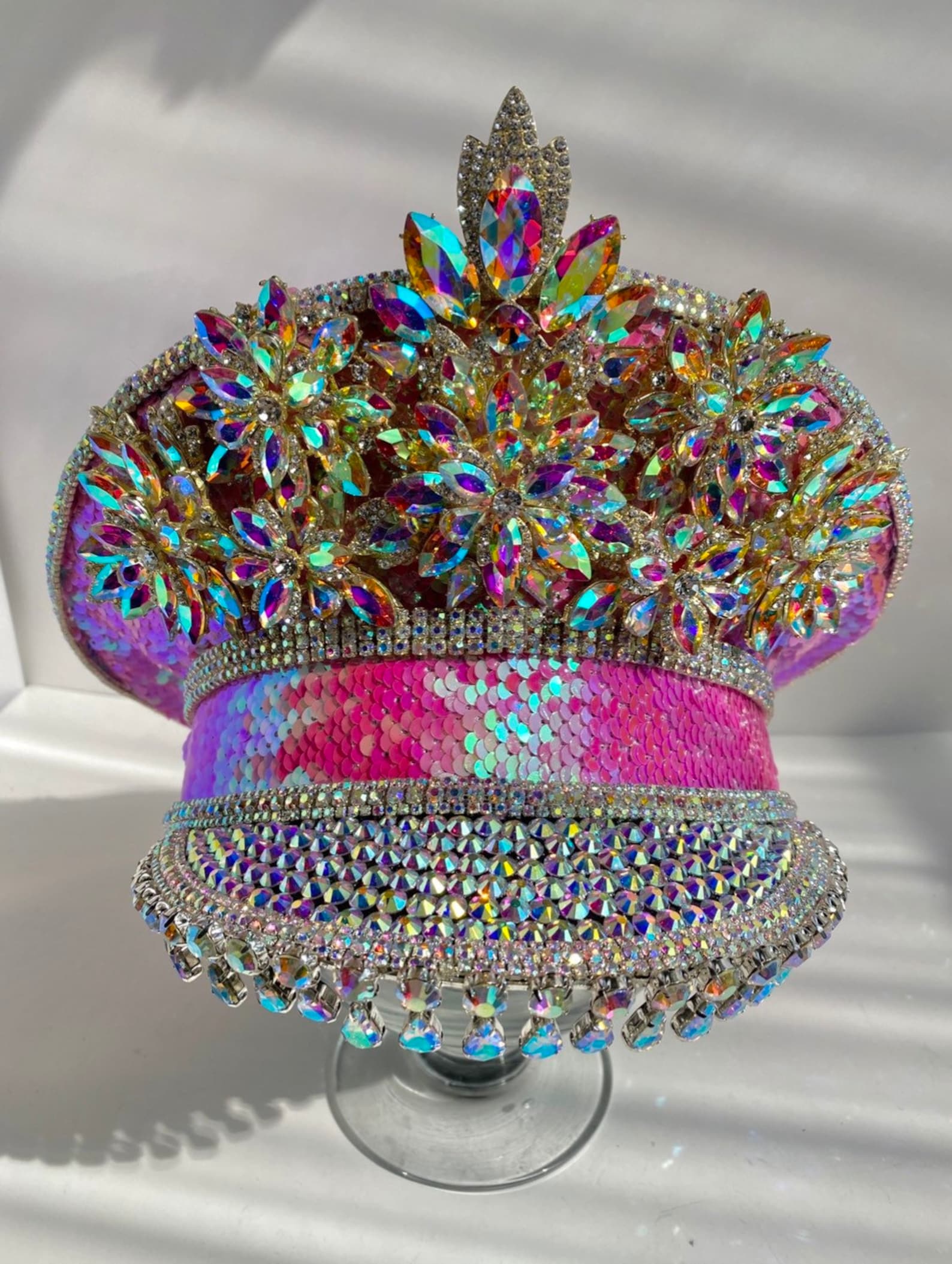 Pink Sequin Captain Hat: Festival Hat Military Hat Rave - Etsy Canada
