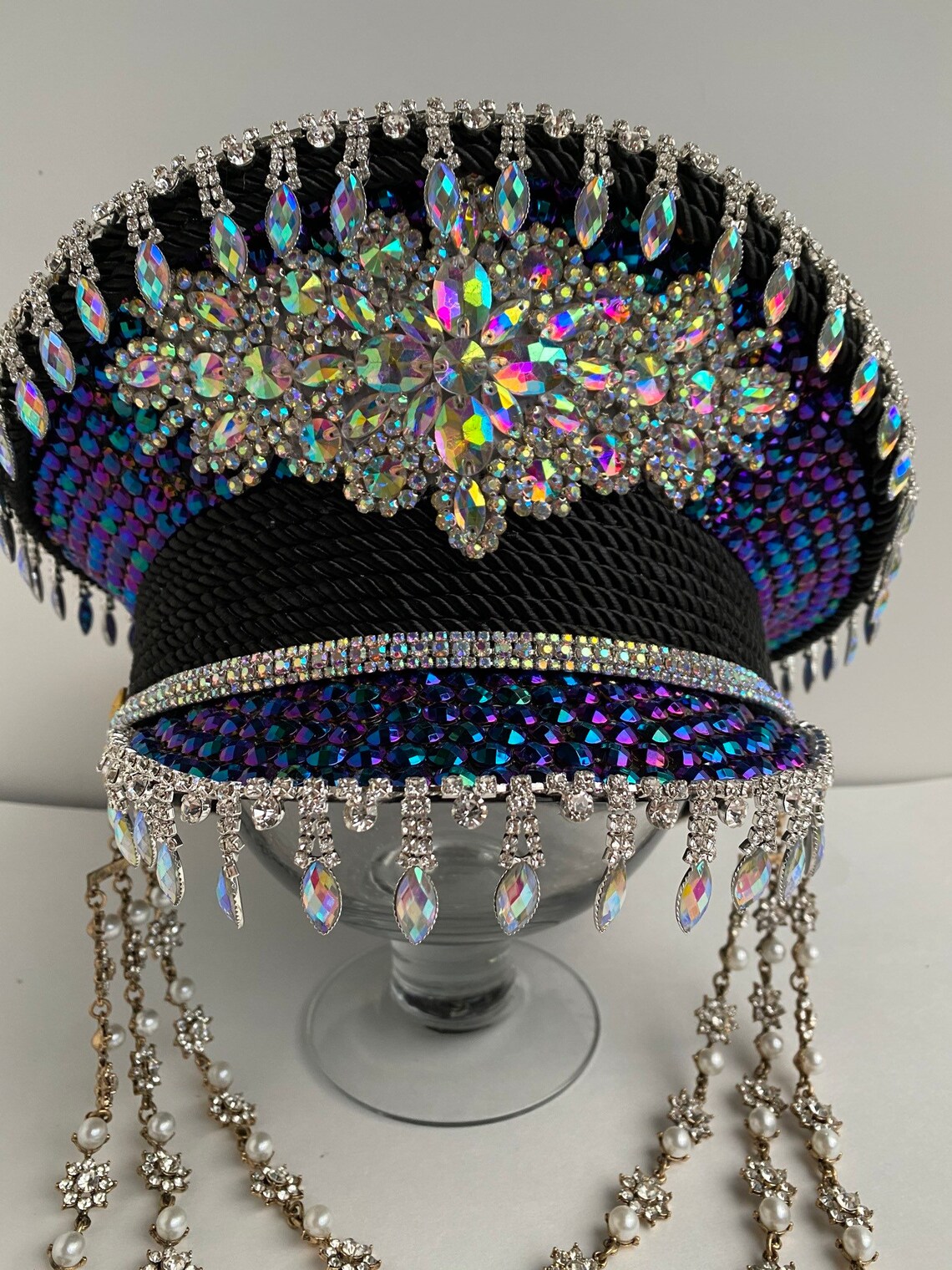 Purple Rave Captain Hat: Bohemian Rave Edc Cap Costume - Etsy