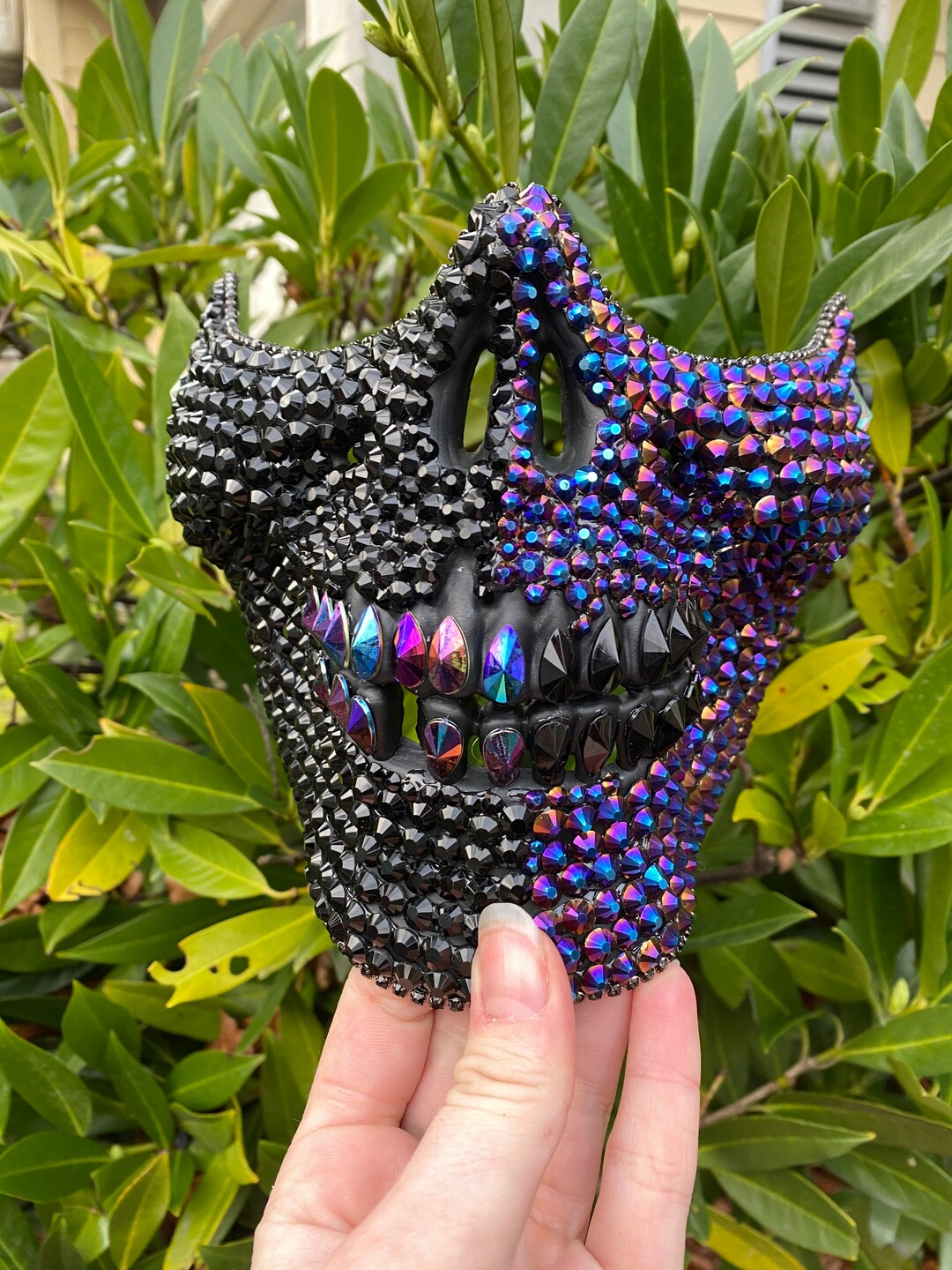 Half Black&purple Skull Mask : Face Mask, Skull Mask, Tear Drops ...
