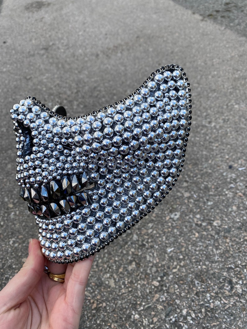Silver Pearl Skull Mask: Face Mask Skull Mask Tear Drops - Etsy