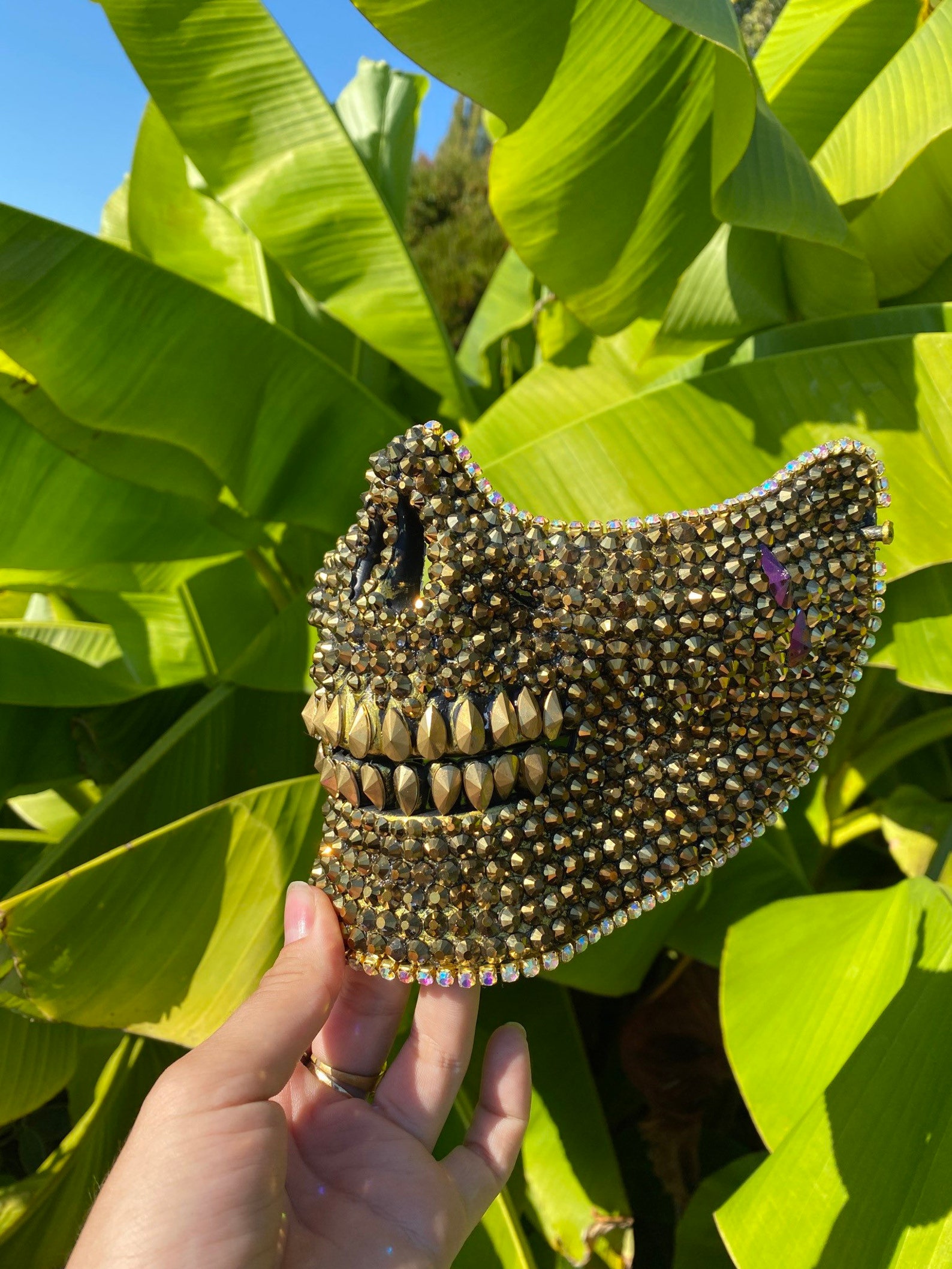 Gold Metal Skull Mask With Tears : Face Mask, Skull Mask, Tear Drops ...
