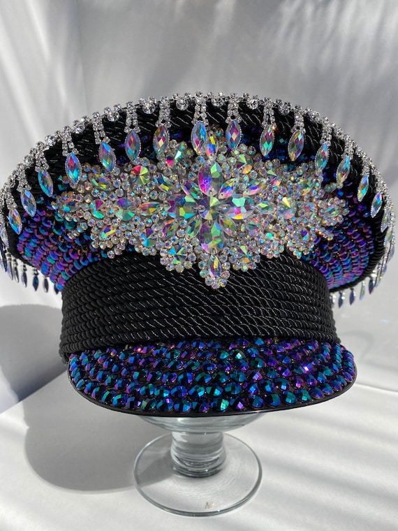 Purple Rave Captain Hat: bohemian rave edc cap costume | Etsy