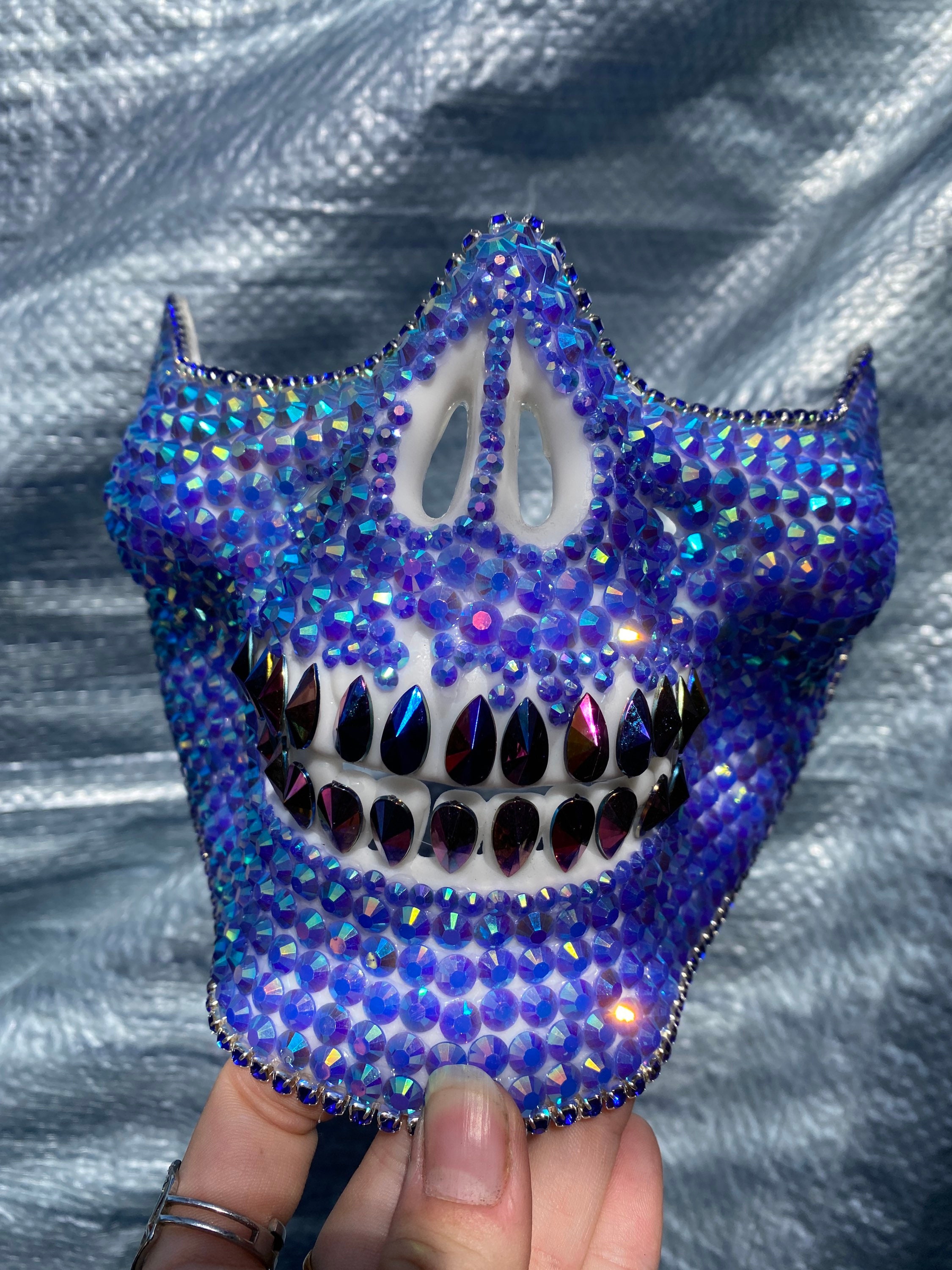 Meta blue Skull mask: face mask skull mask tear drops | Etsy