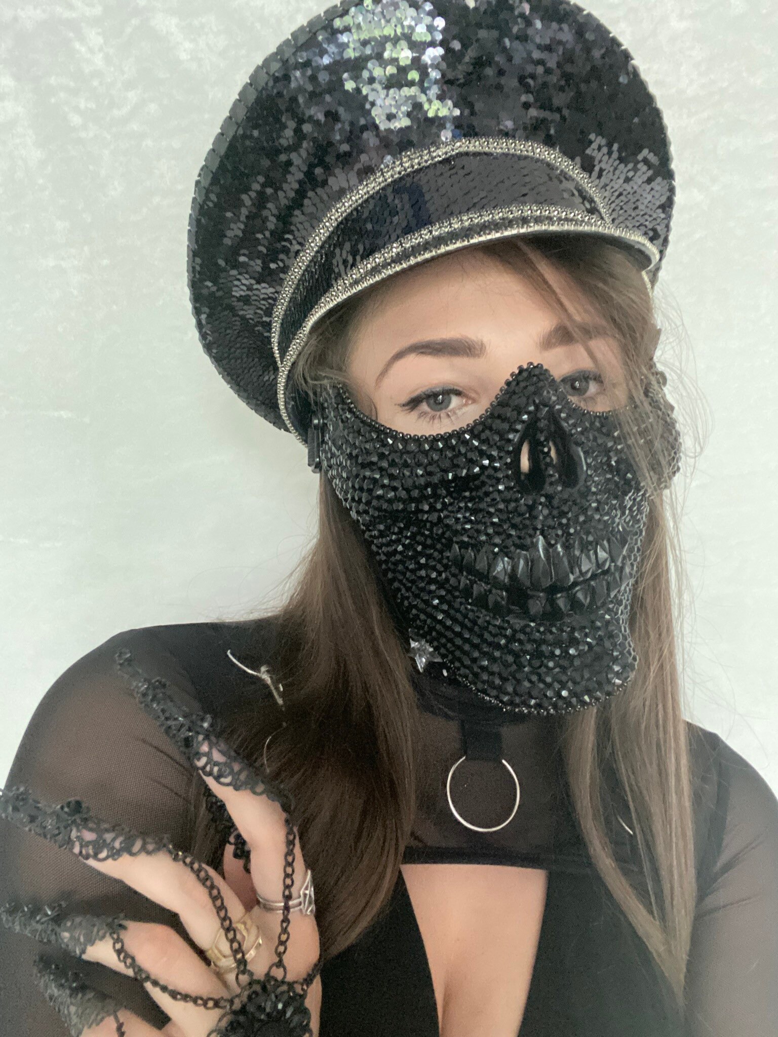 All Black Skull Mask - Etsy