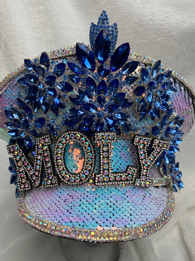 Unicorn Sequin captain hat: rave cap burning man marching | Etsy