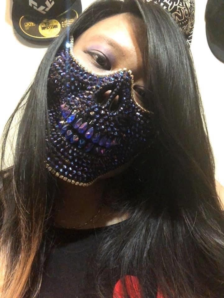 Purple Skull Mask With Black Tears : Face Mask Skull Mask | Etsy