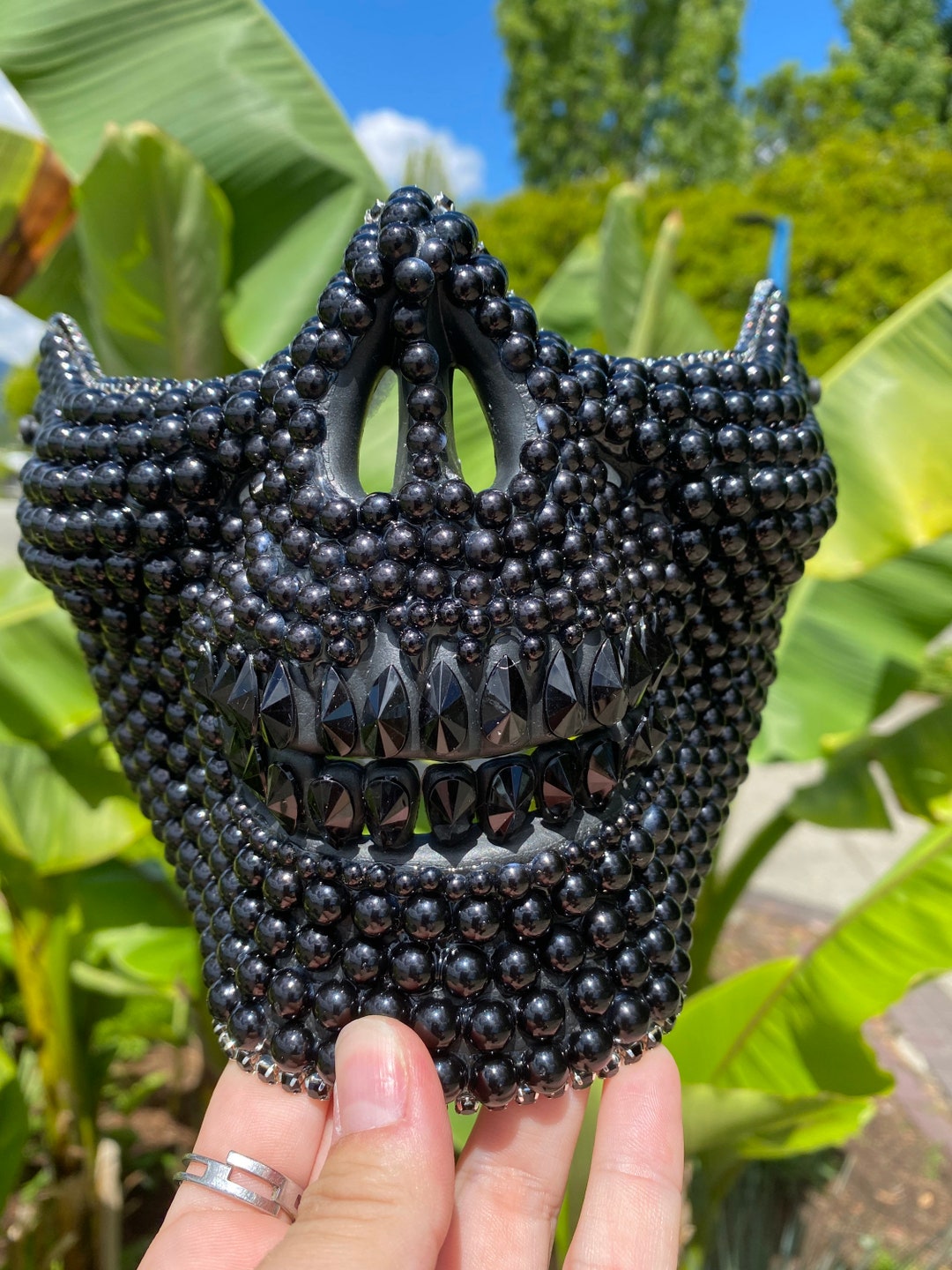 Black Pearl Skull Mask: Face Mask, Skull Mask, Tear Drops, Crystals ...