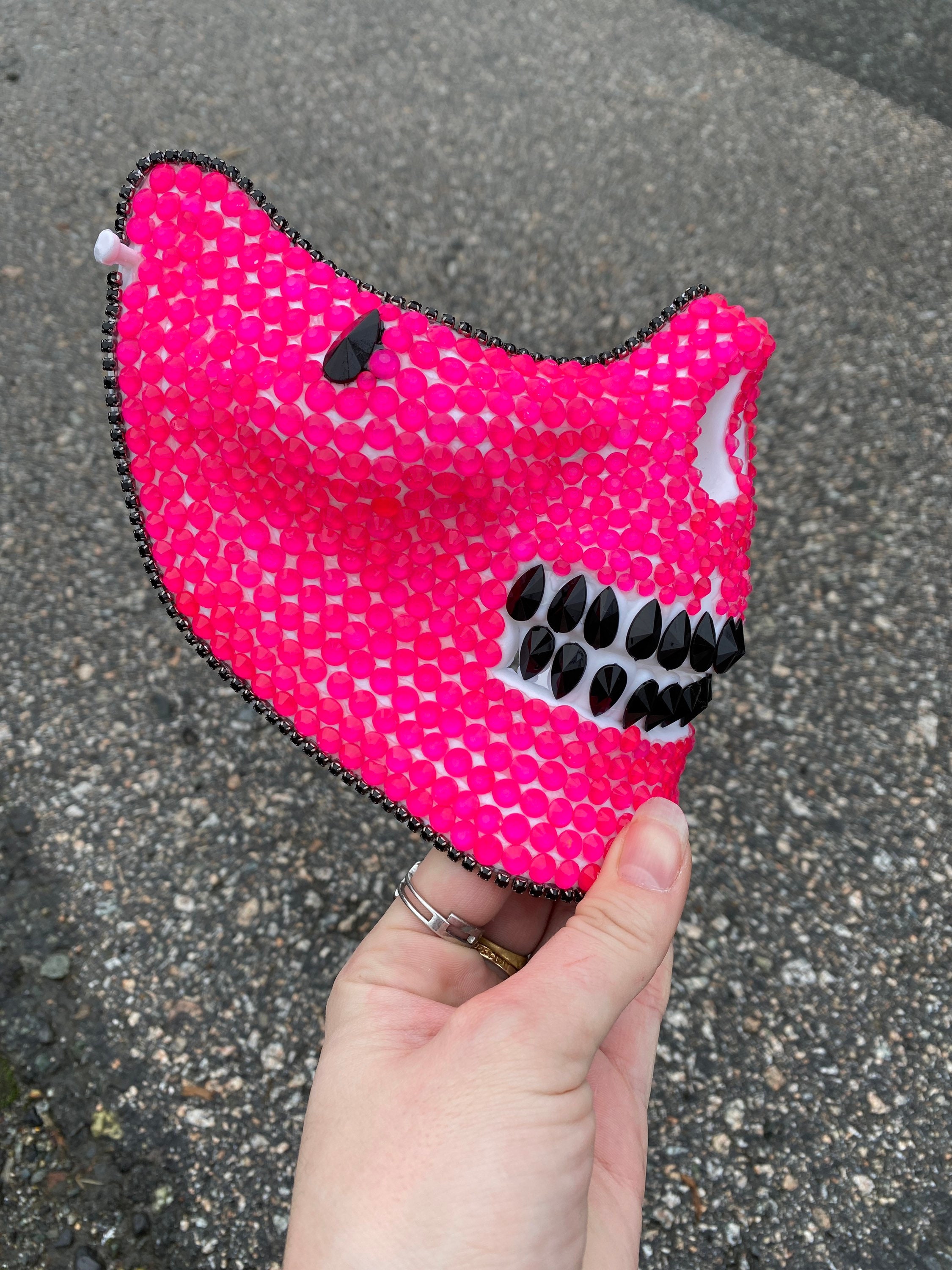 Neon Pink Skull Mask | Etsy