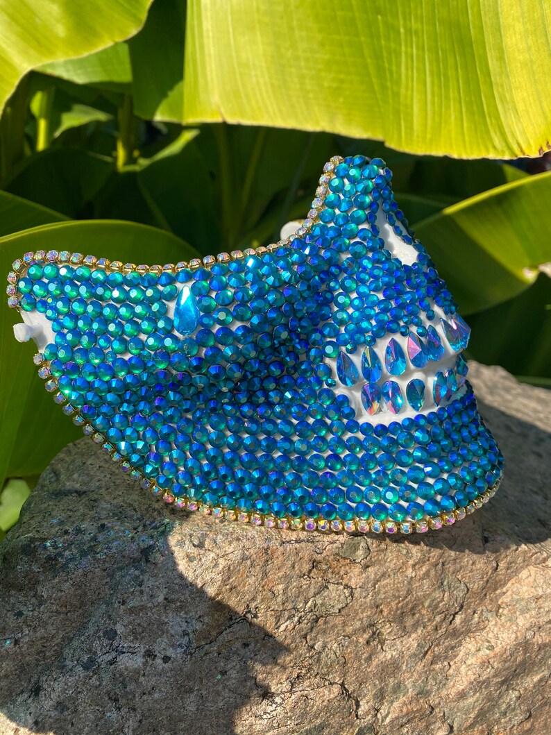 Crystalline Skull Mask: Skye Blue Tears, Festival Accessory - Etsy