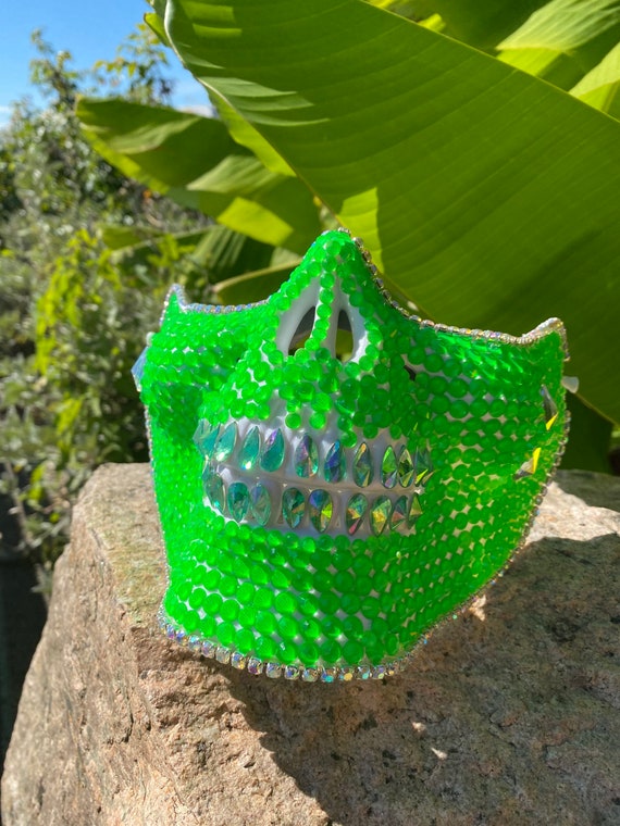 Neon Green Skull Mask | Etsy