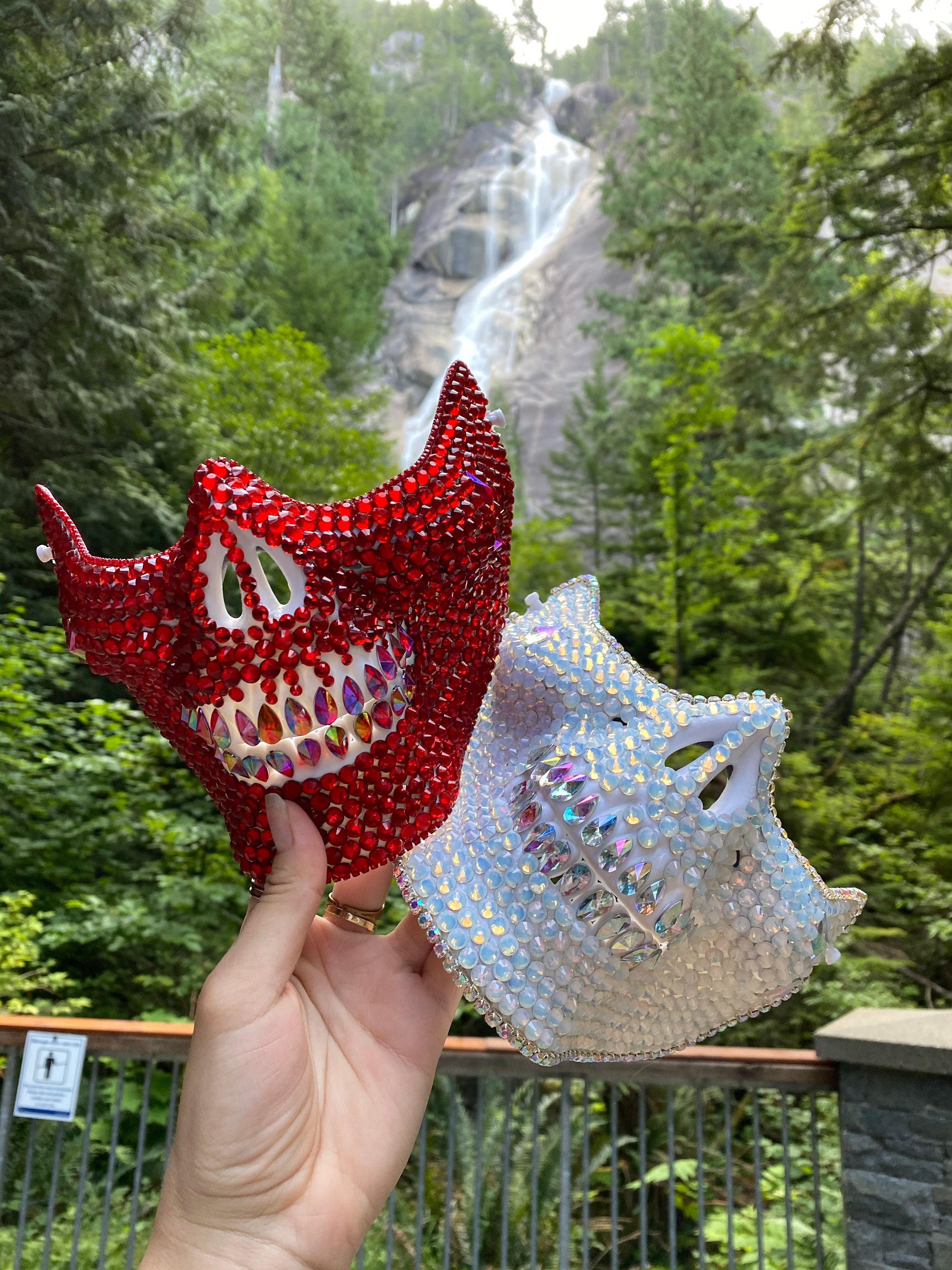 Red skull mask with tears : face mask skull mask tear drops | Etsy