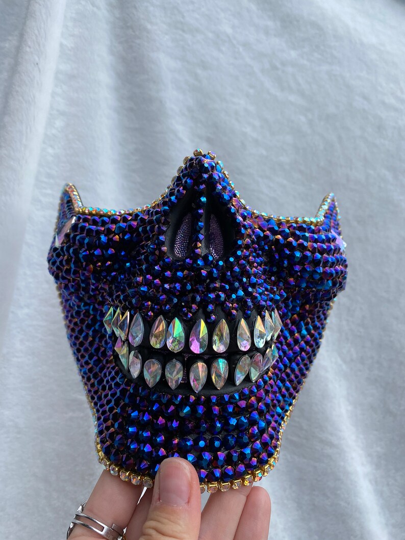Purple Skull Mask With Pink Tears : Face Mask Skull Mask | Etsy