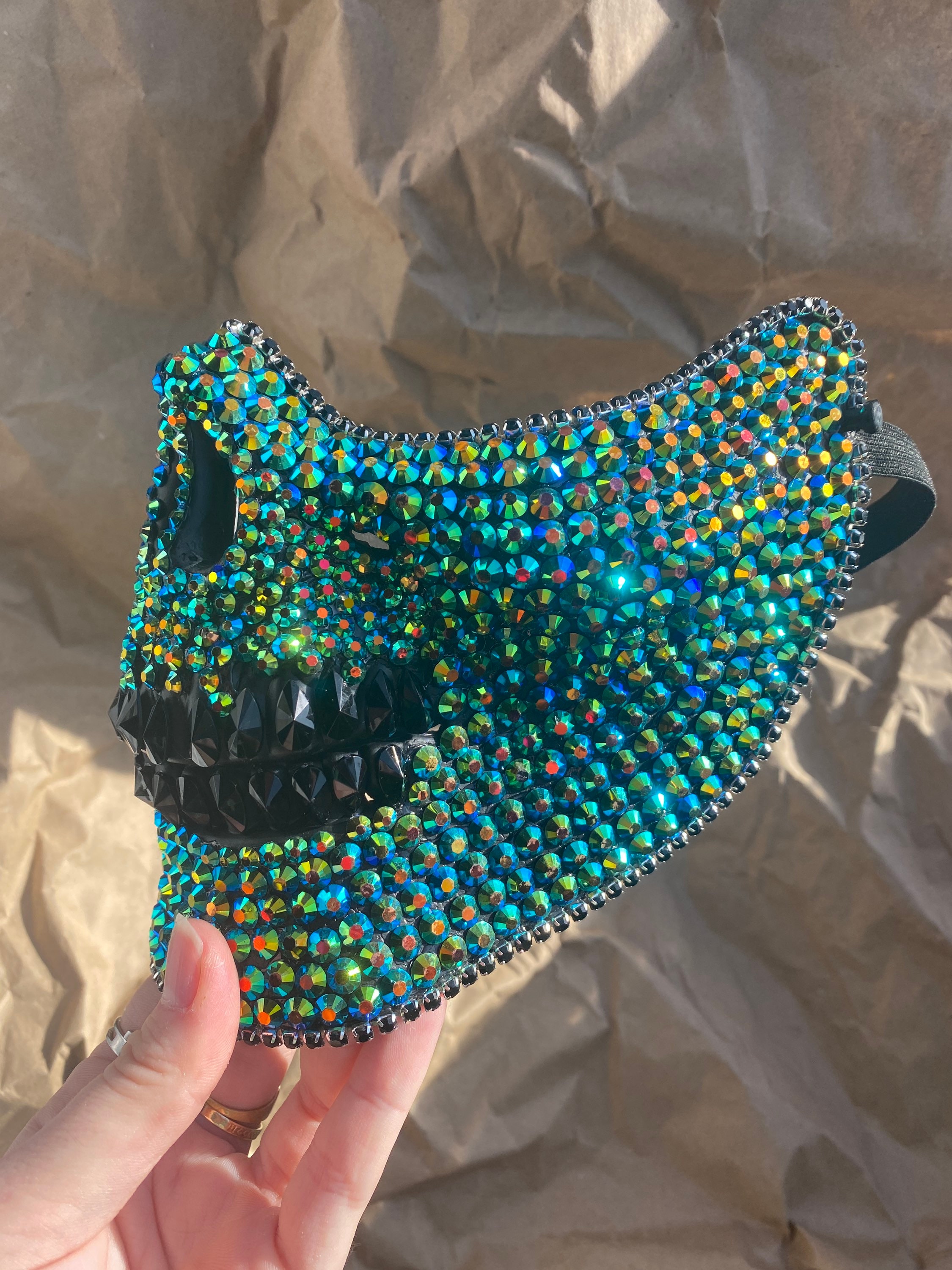Emerald Green Skull Mask: Face Mask Skull Mask Tear Drops | Etsy