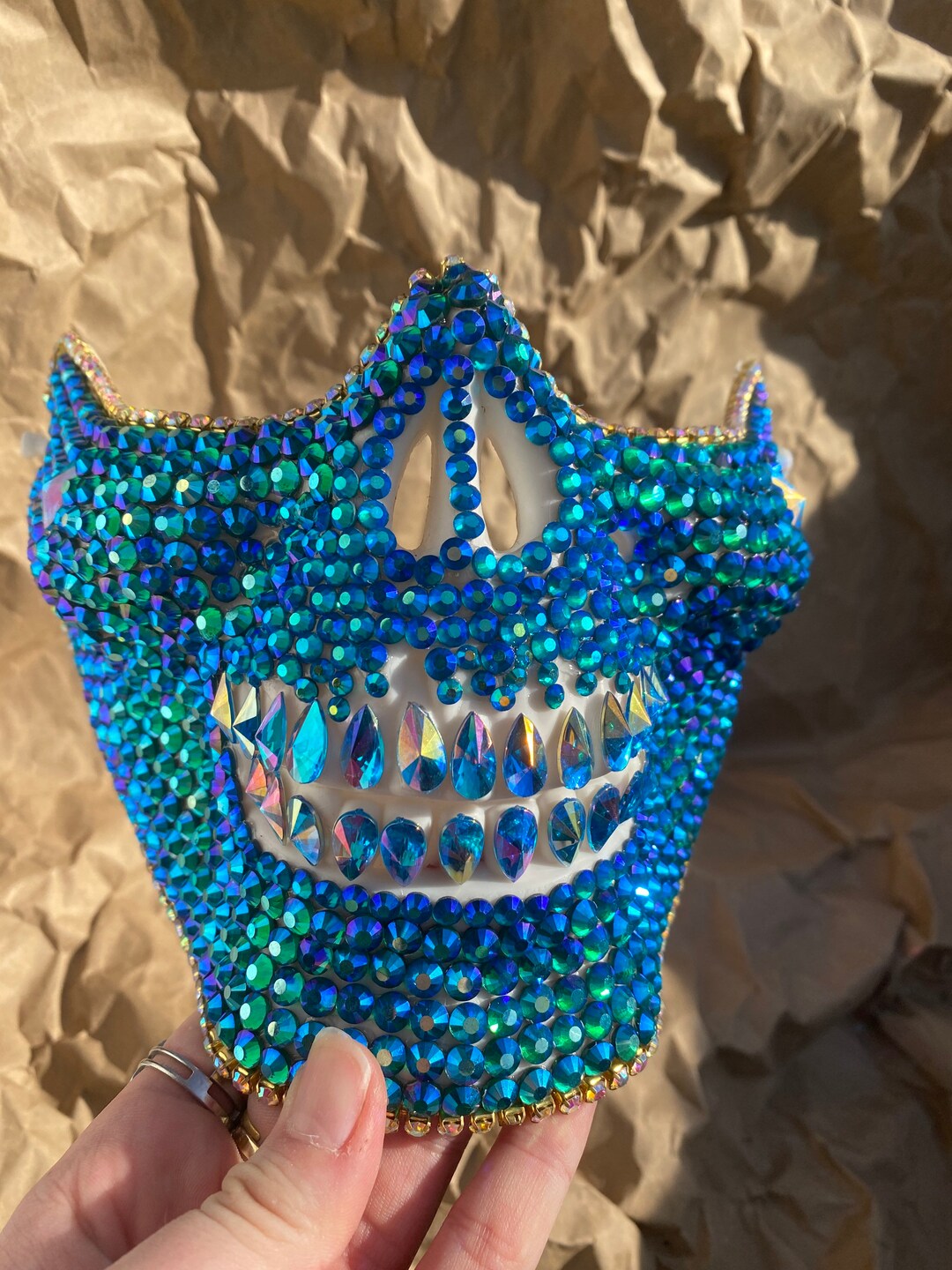 Skye Blue Skull Mask With Blue Tears : Face Mask Skull Mask - Etsy