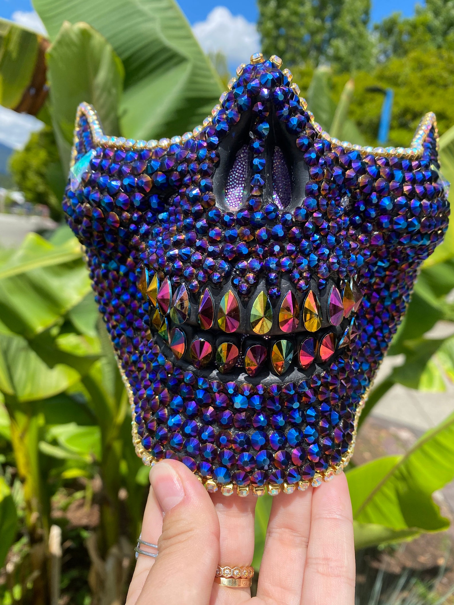 Purple Skull Mask With Pink Tears : Face Mask Skull Mask | Etsy