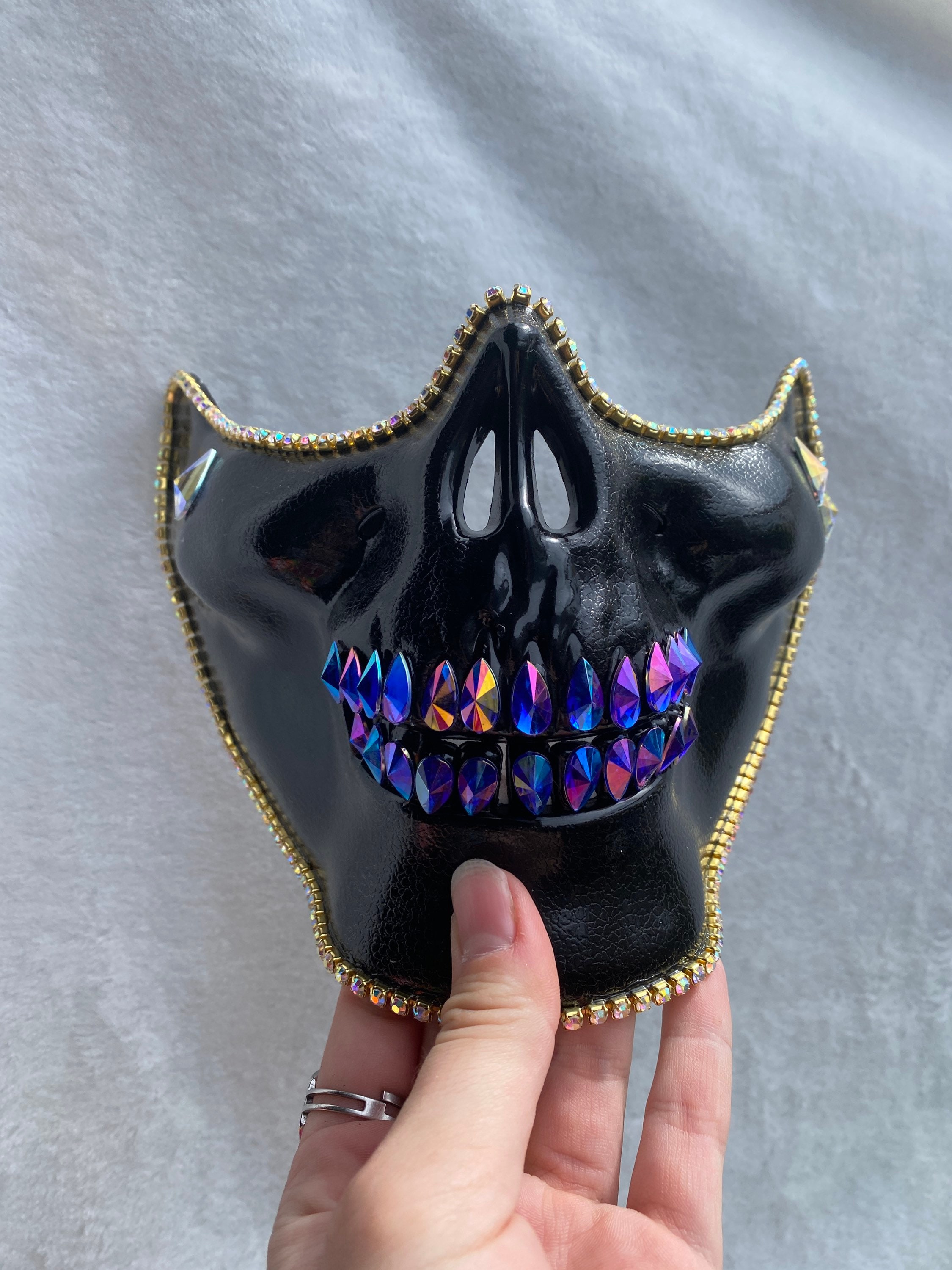 Purple Skull Mask With Black Tears : Face Mask Skull Mask | Etsy