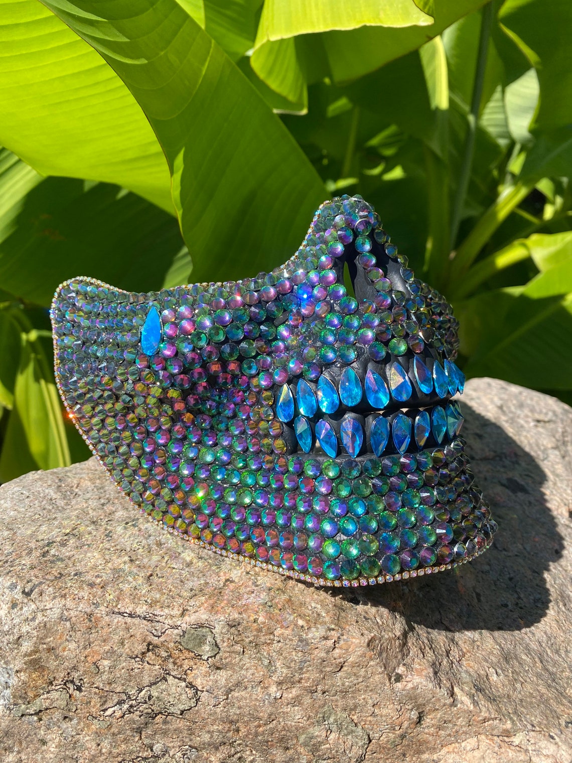 Green Chameleon Skull mask with tears : face mask skull mask - Etsy 日本