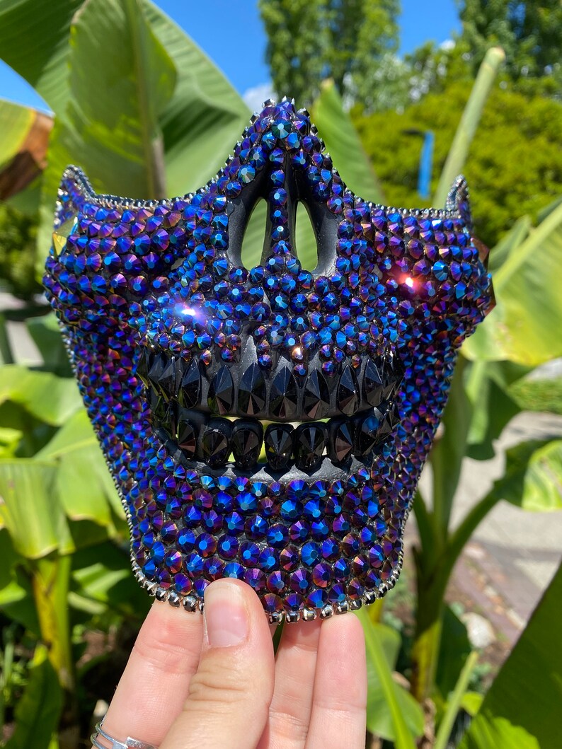 Purple Skull Mask With Pink Tears : Face Mask Skull Mask - Etsy