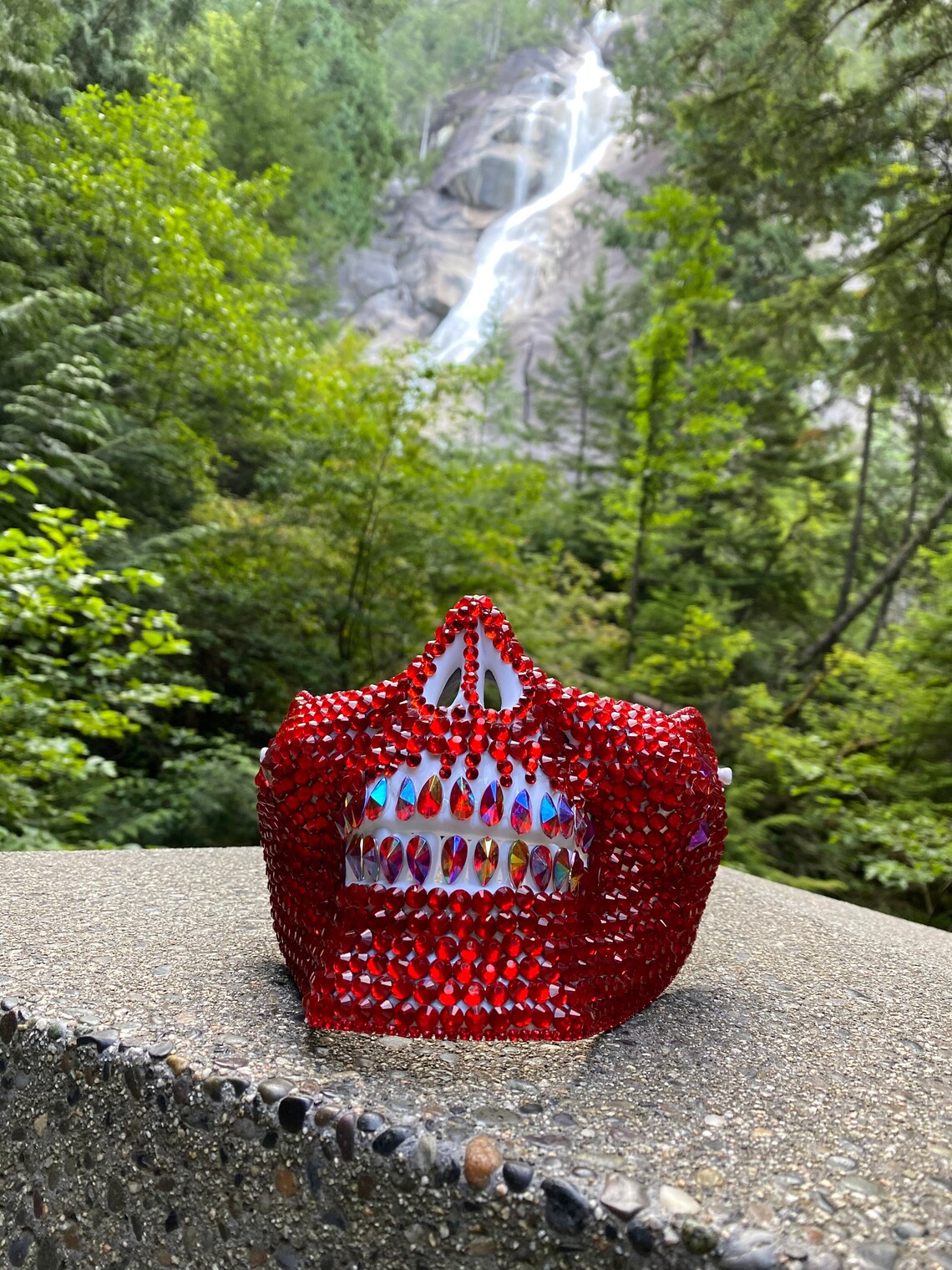 Red skull mask with tears : face mask skull mask tear drops | Etsy