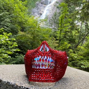 Red Skull Mask With Tears : Face Mask, Skull Mask, Tear Drops, Crystals ...