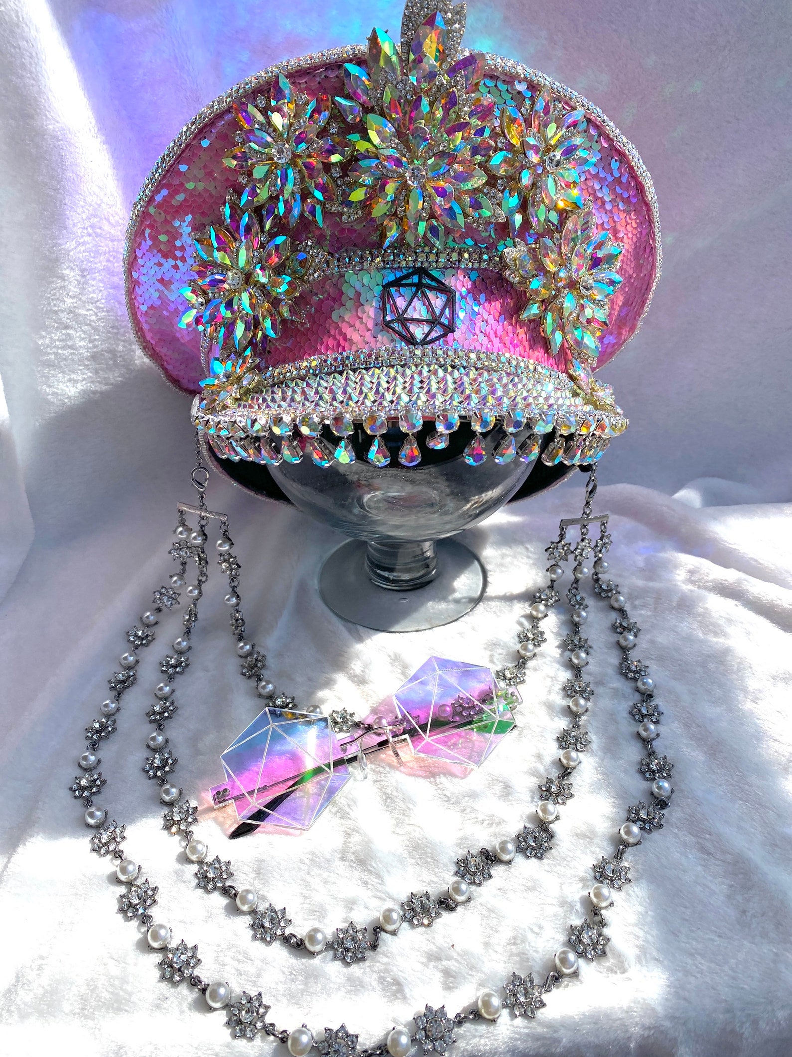 Pink Sequin Captain Hat: Festival Hat Military Hat Rave - Etsy Canada