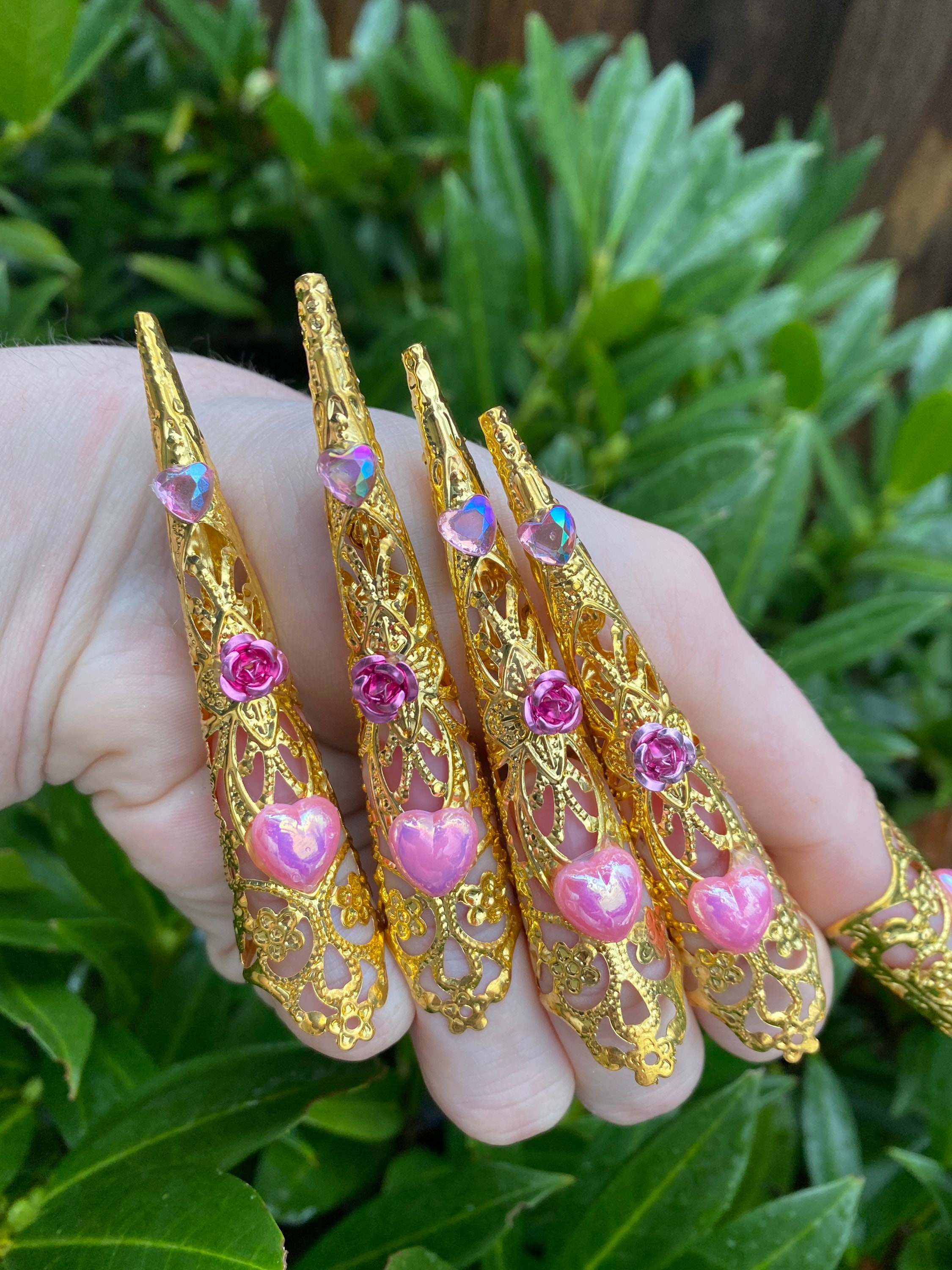 Alena Baby Pink Finger Jewelry:finger Claw Finger Armour Claw - Etsy Canada