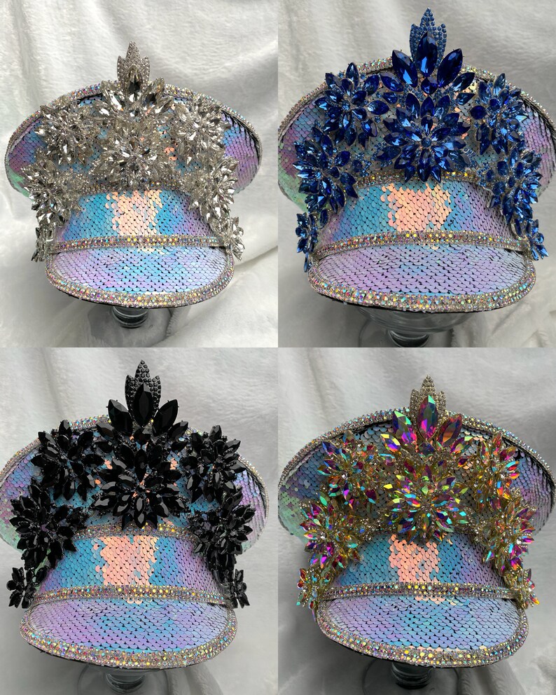 Unicorn Sequin captain hat: rave cap burning man marching | Etsy