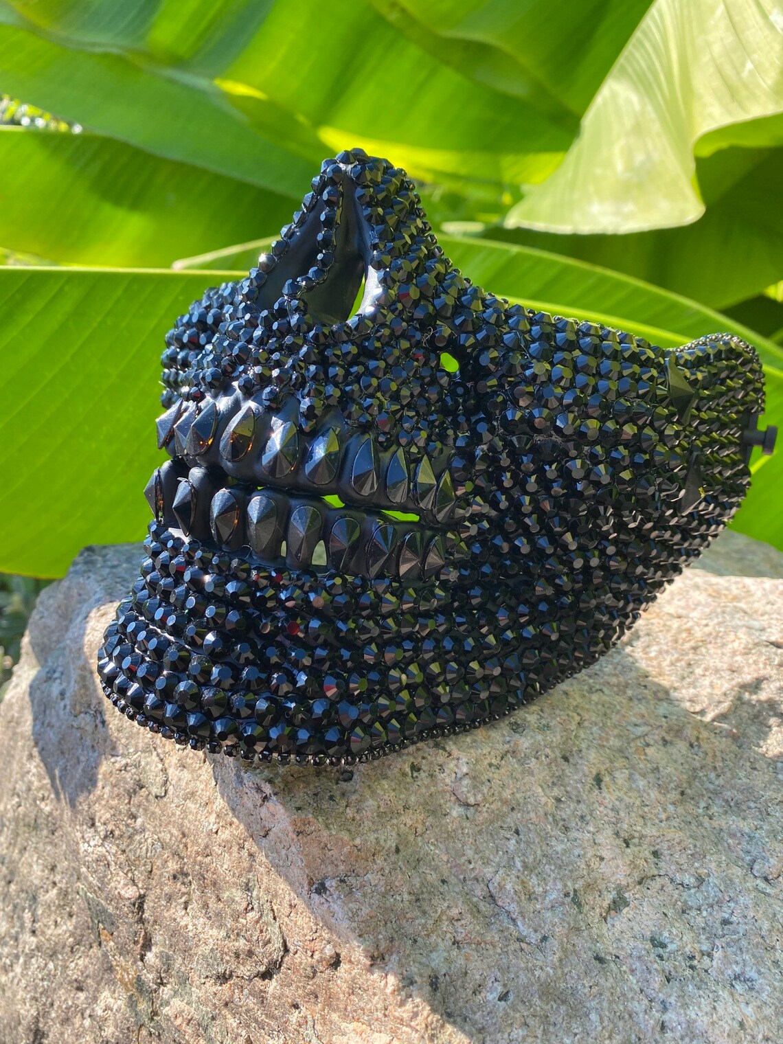 All black skull mask | Etsy