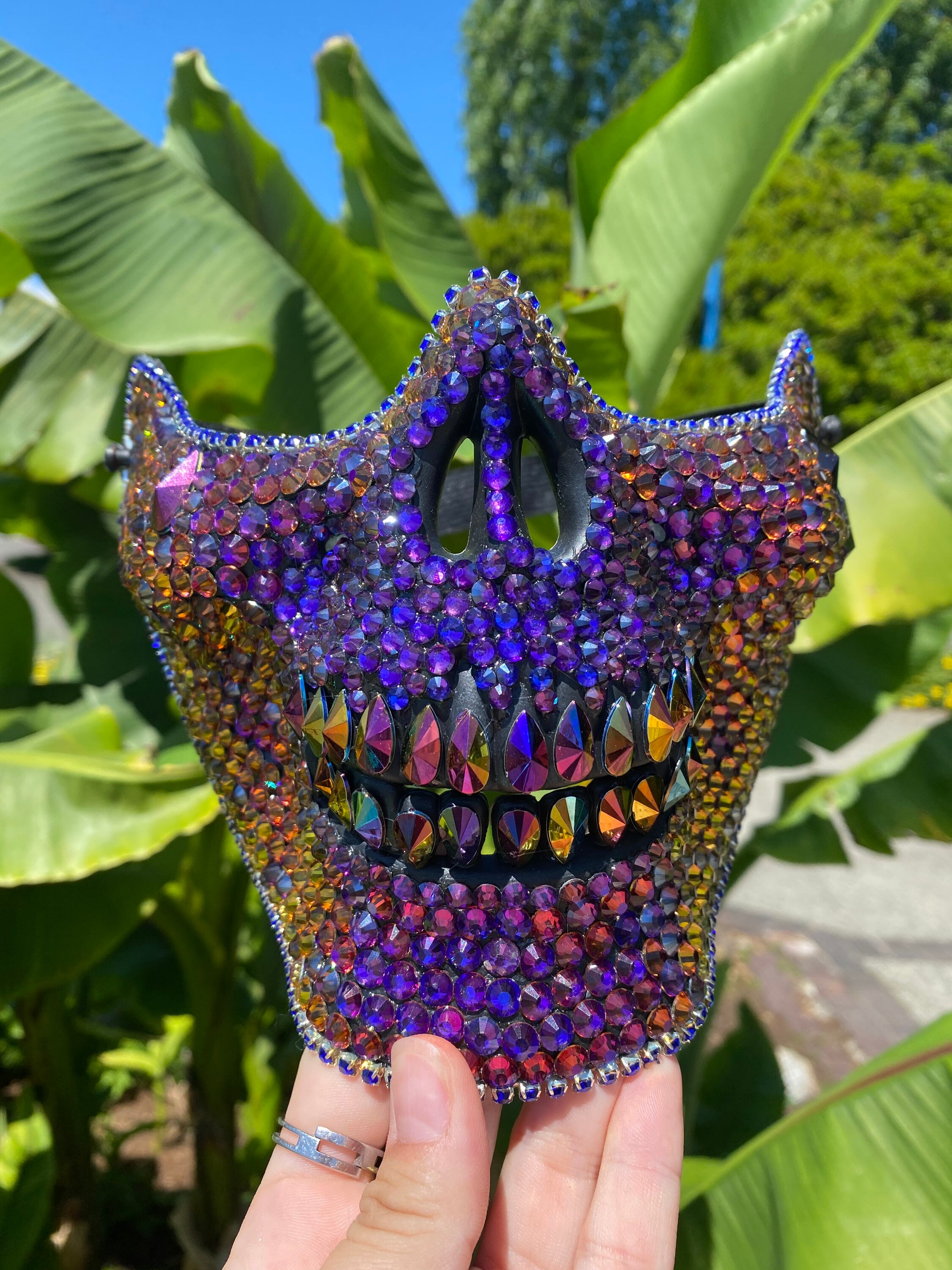 Galaxy Purple Skull Mask With Tears : Face Mask Skull Mask - Etsy UK