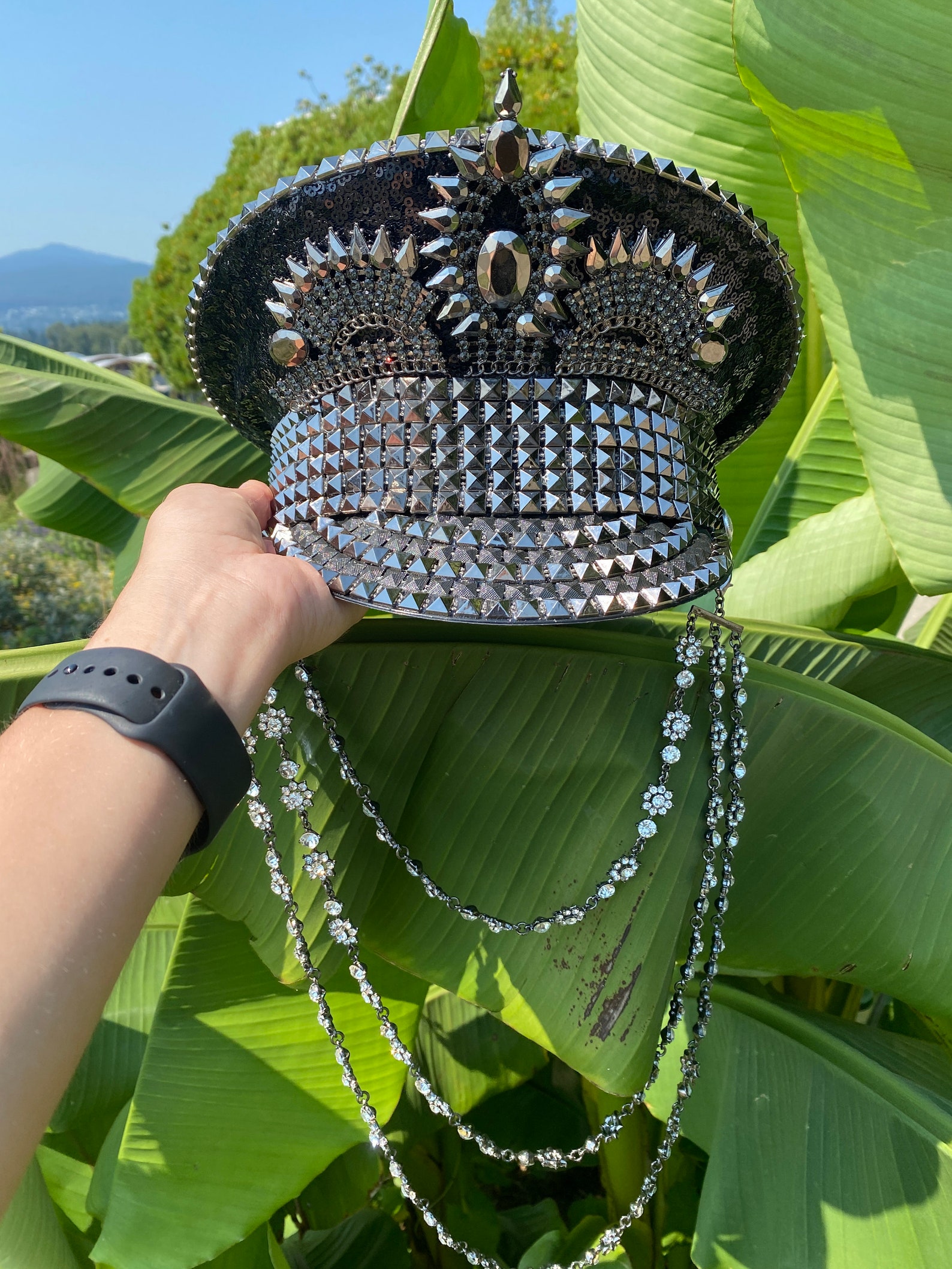 Gothic Sequin Captain Hat: Festival Hat Military Hat Rave | Etsy