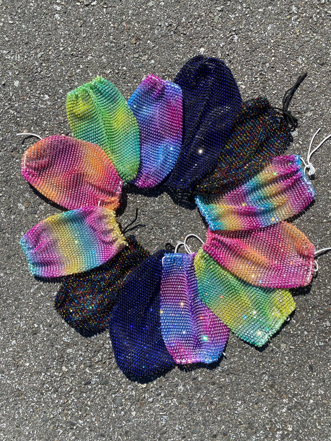 Sparkle Face Masks: Rave Mask Iridescent Mask - Etsy