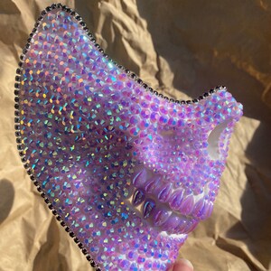 Purple Skull Mask: Face Mask, Skull Mask, Tear Drops, Crystals ...
