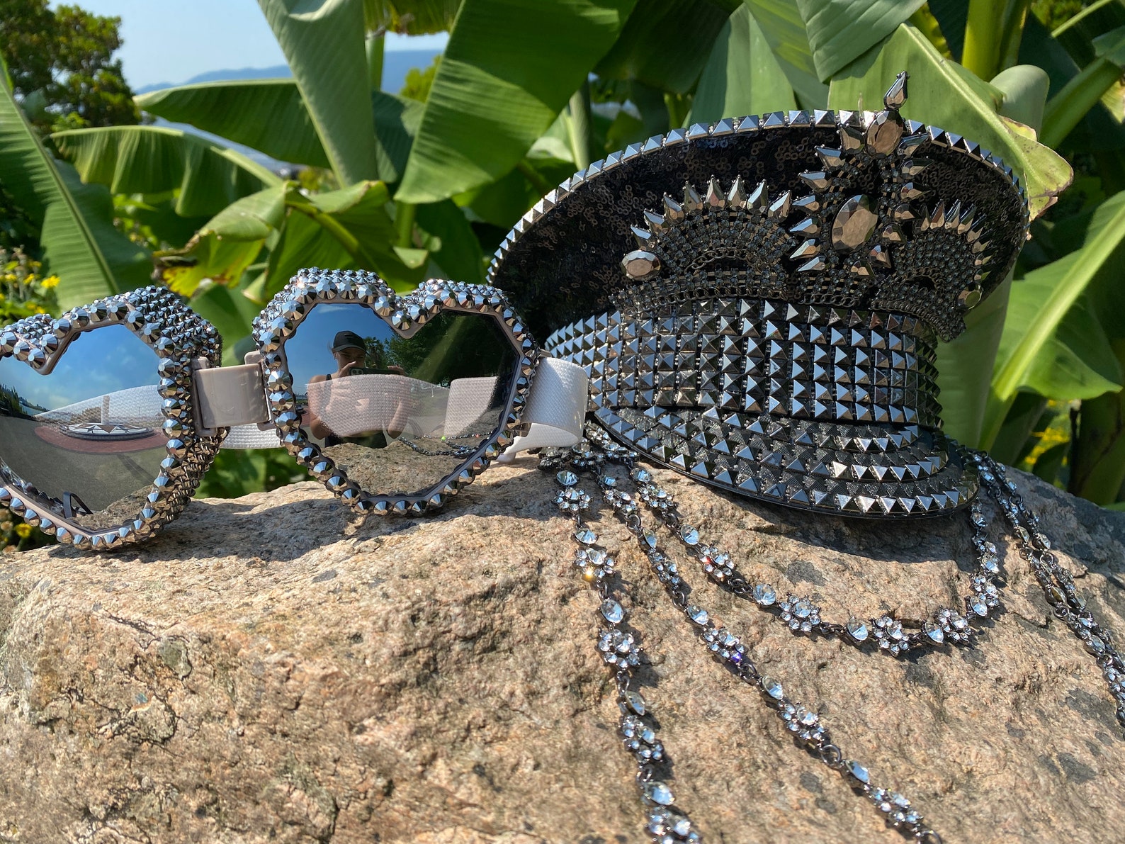 Gothic Sequin Captain Hat: Festival Hat Military Hat Rave | Etsy