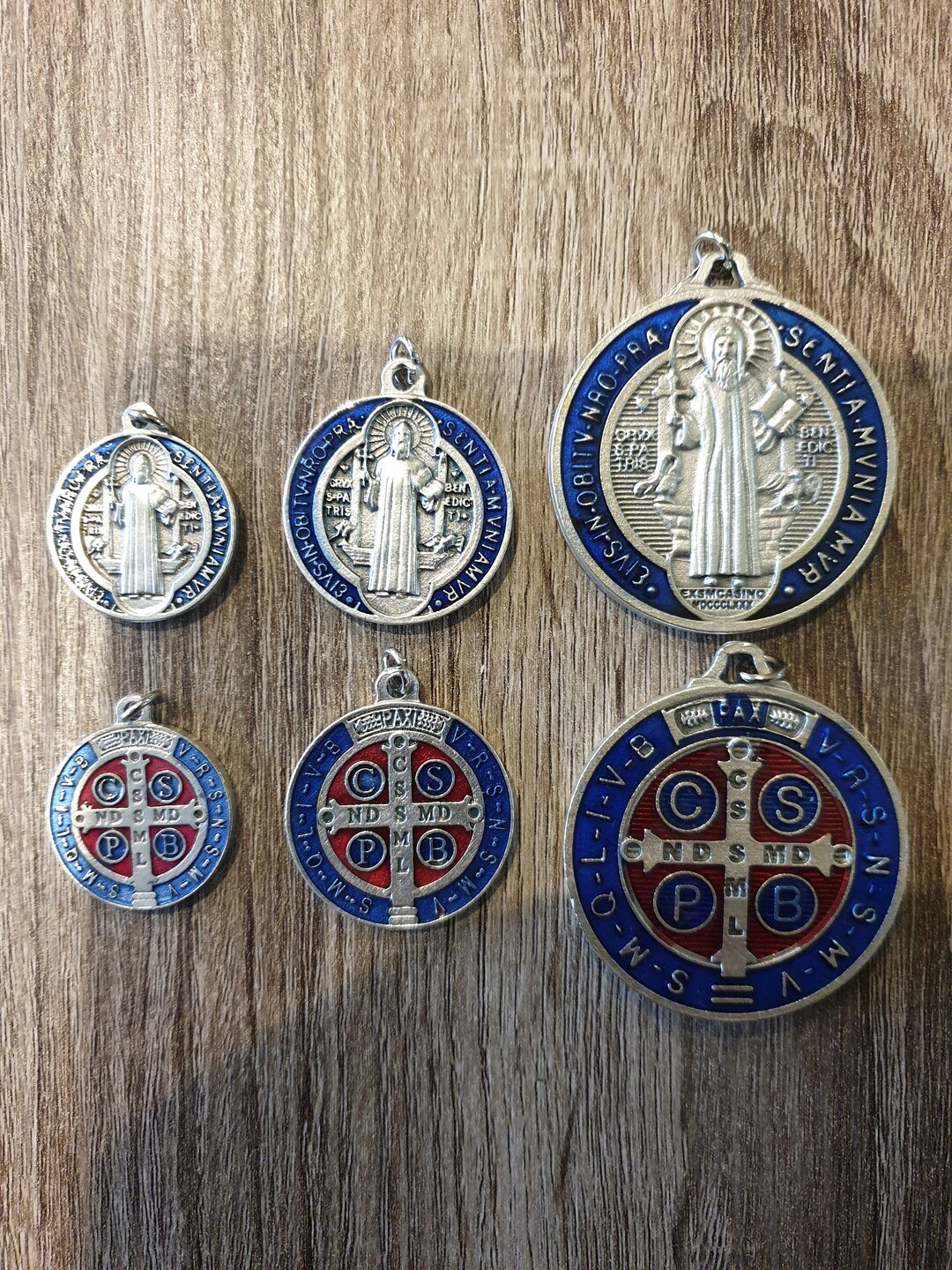 Saint Benedict Medals , Blue/red Enamel, Superior Quality Italian, 3 ...