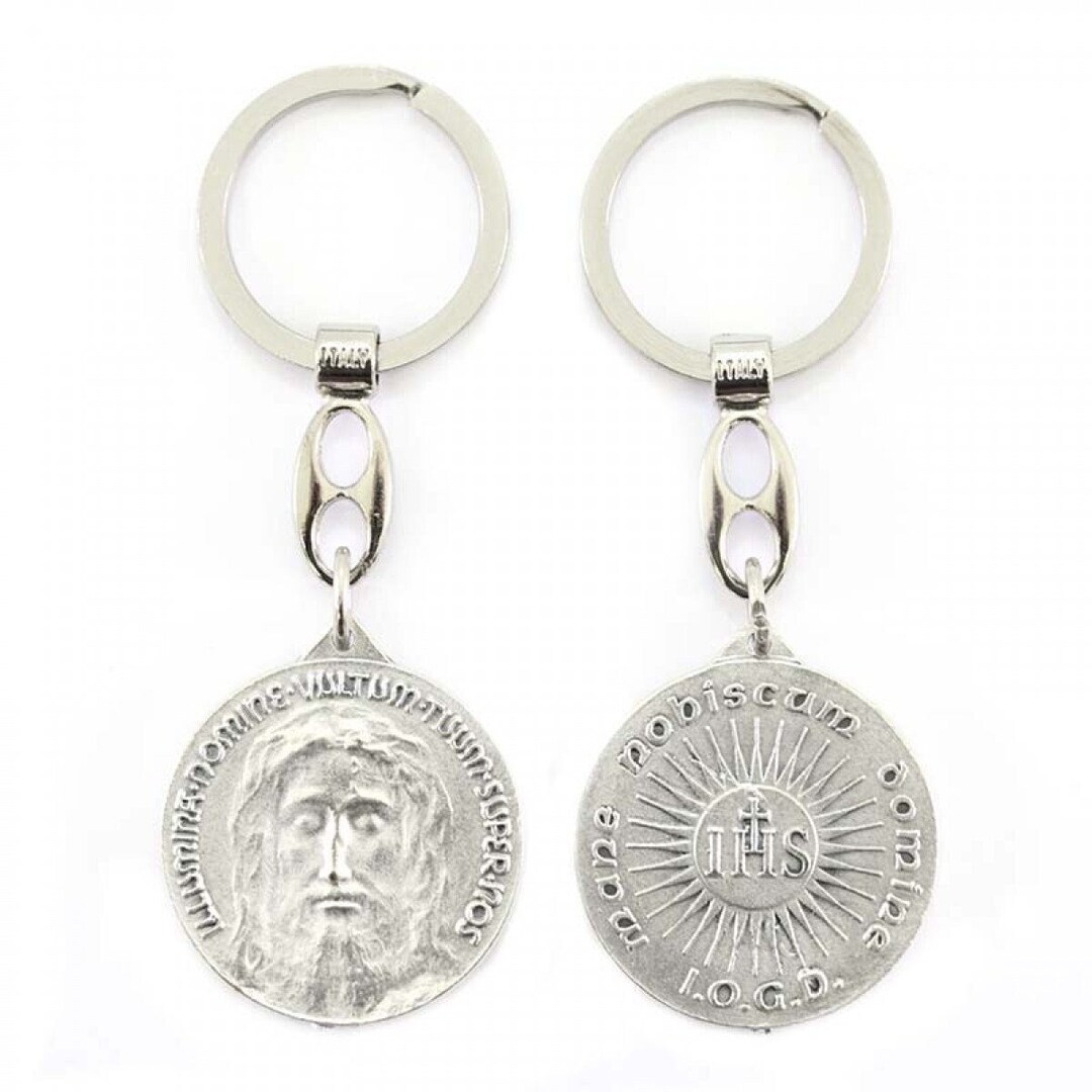 Holy Face of Jesus Medal Keyring - Etsy