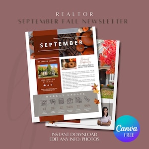 Real Estate Newsletter Template, September Newsletter, Fall Newsletter ...